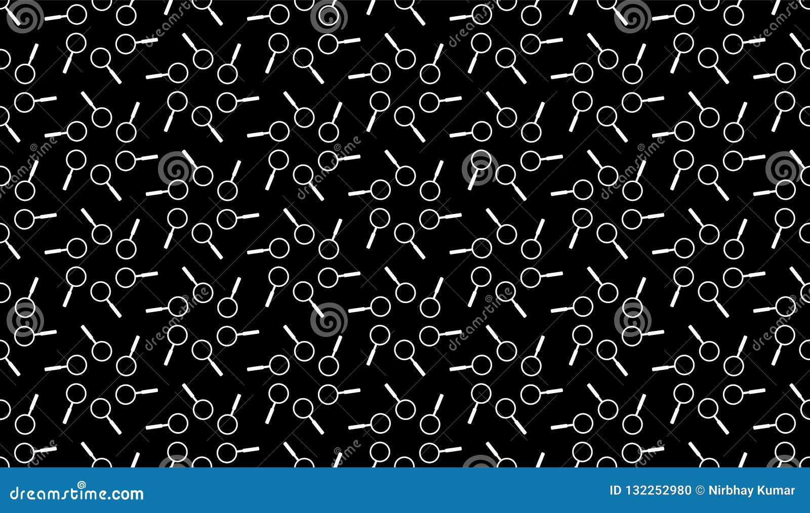 Vector Seamless Black and White Magnifying Glass Pattern Background ...