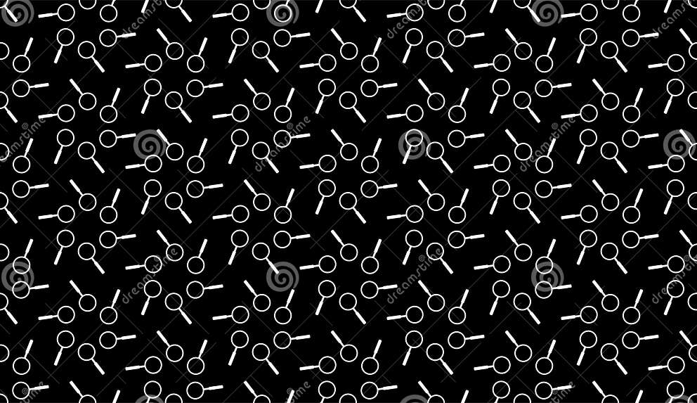 Vector Seamless Black and White Magnifying Glass Pattern Background ...
