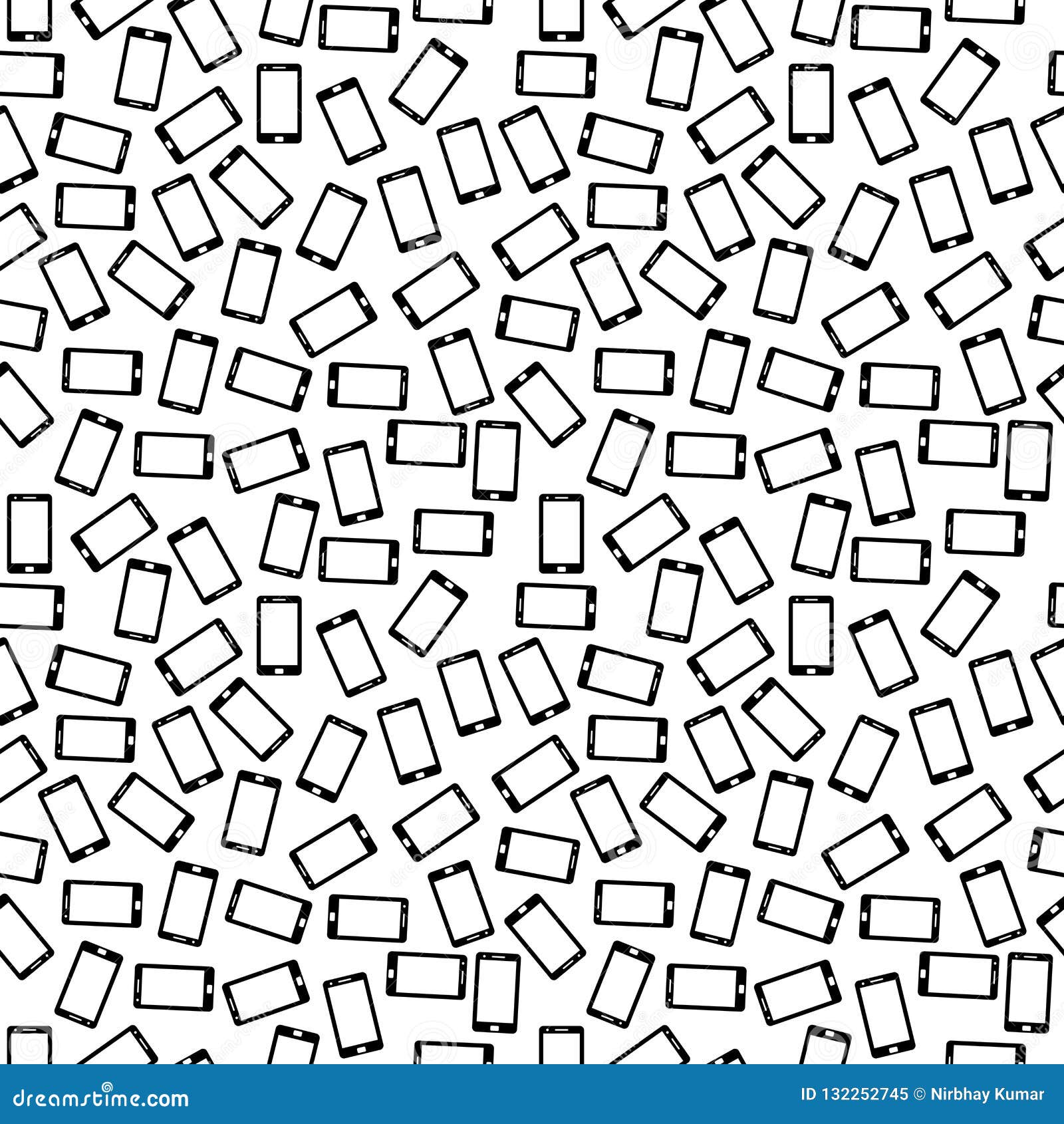 Vector Seamless Black and White Mobile Pattern Background Stock Vector ...