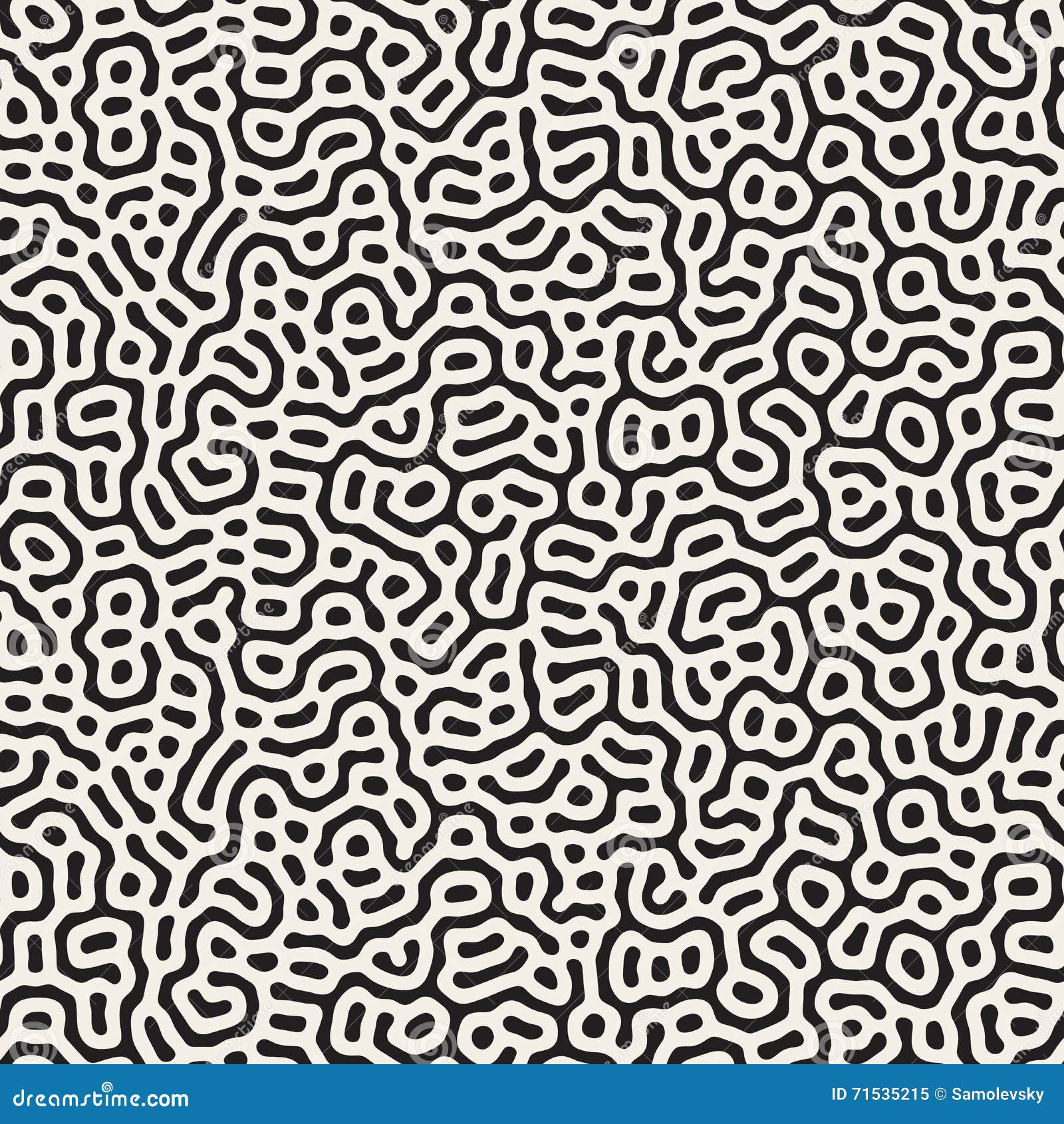 Vector Seamless Black and White Organic Shapes Jumble Pattern Stock ...