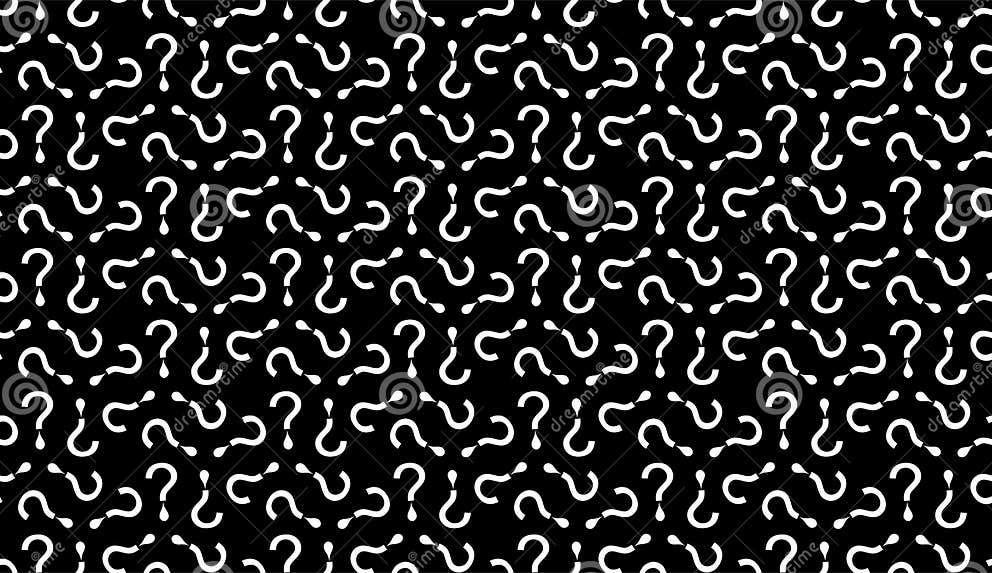 Vector Seamless Black and White People Question Mark Background Stock ...