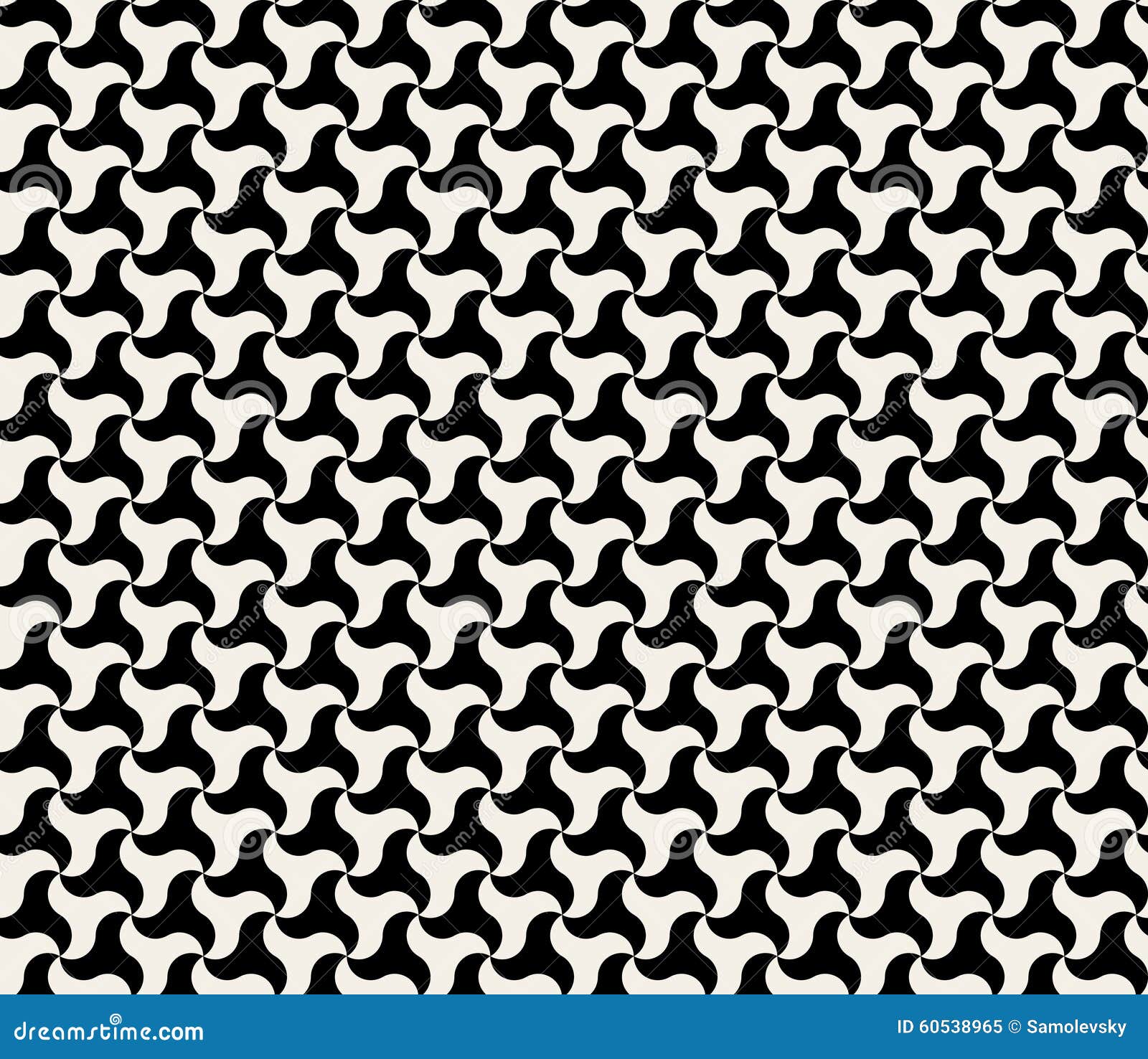 Vector Seamless Black and White Round Side Triangle Pattern Stock ...