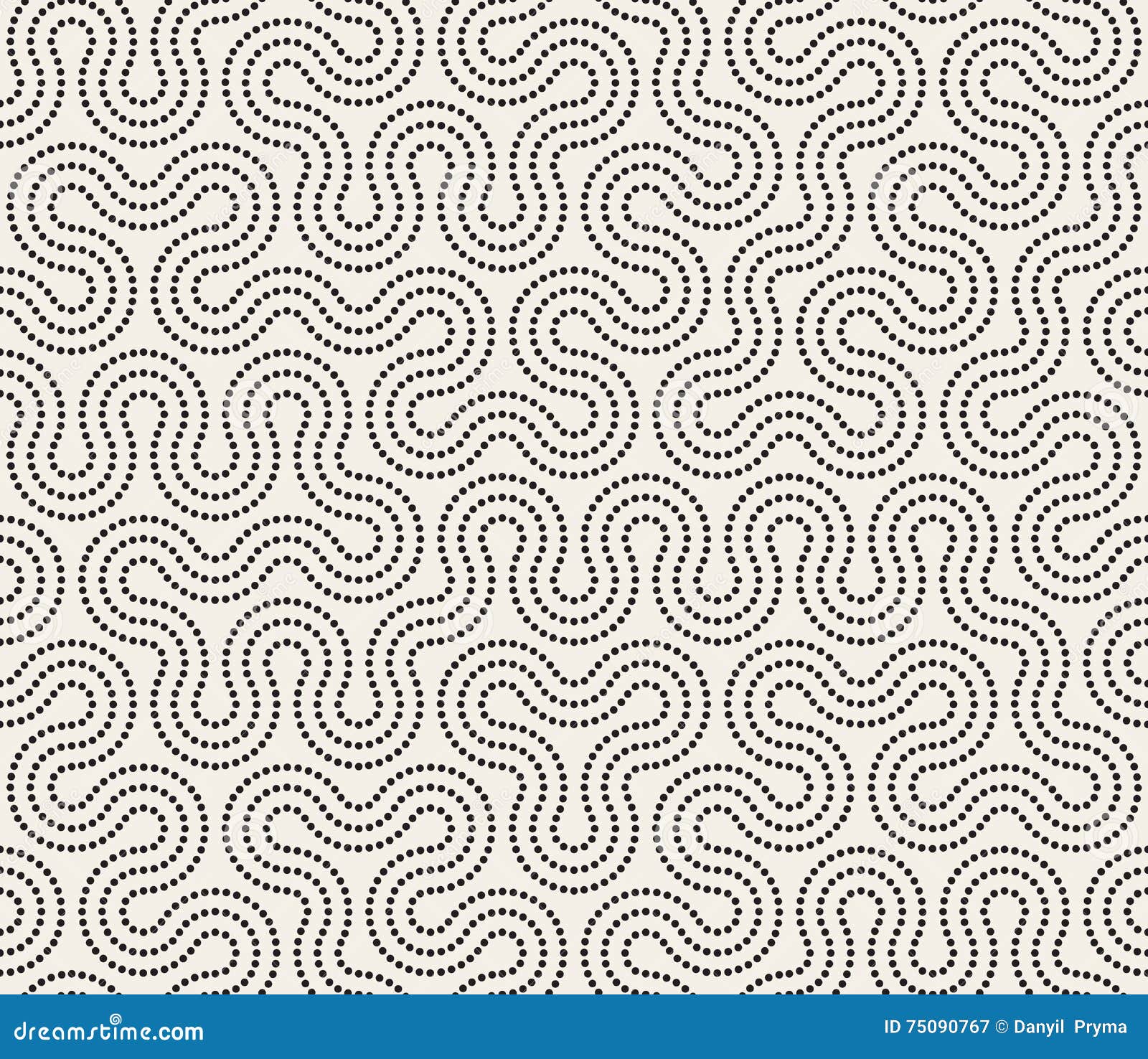 Vector Seamless Black and White Round Stripes Dotted Line Geometric ...