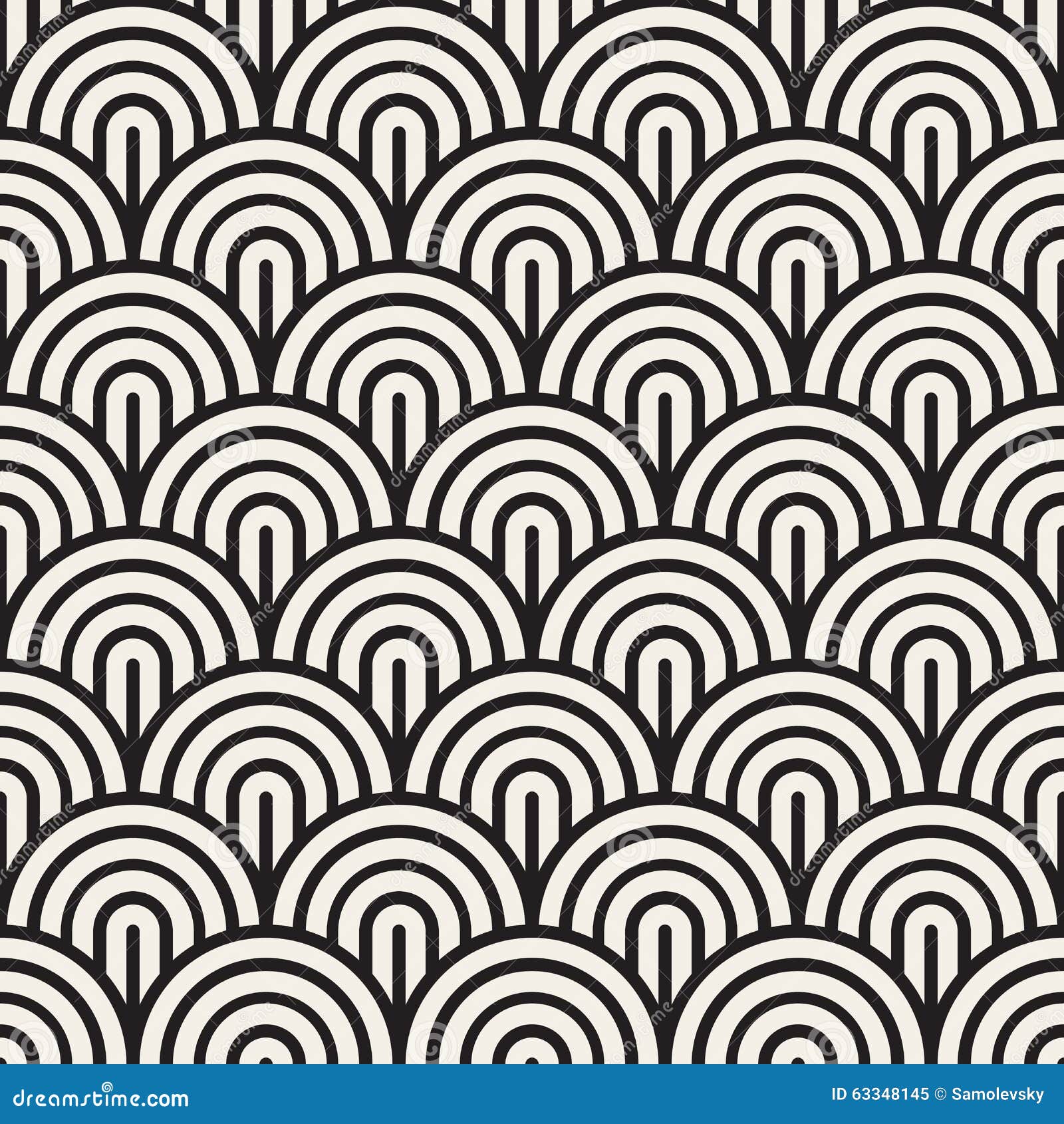 Vector Seamless Black and White Rounded Arc Concentric Circles Pattern ... Vector Seamless Black and White Rounded Arc Concentric Circles Pattern ...