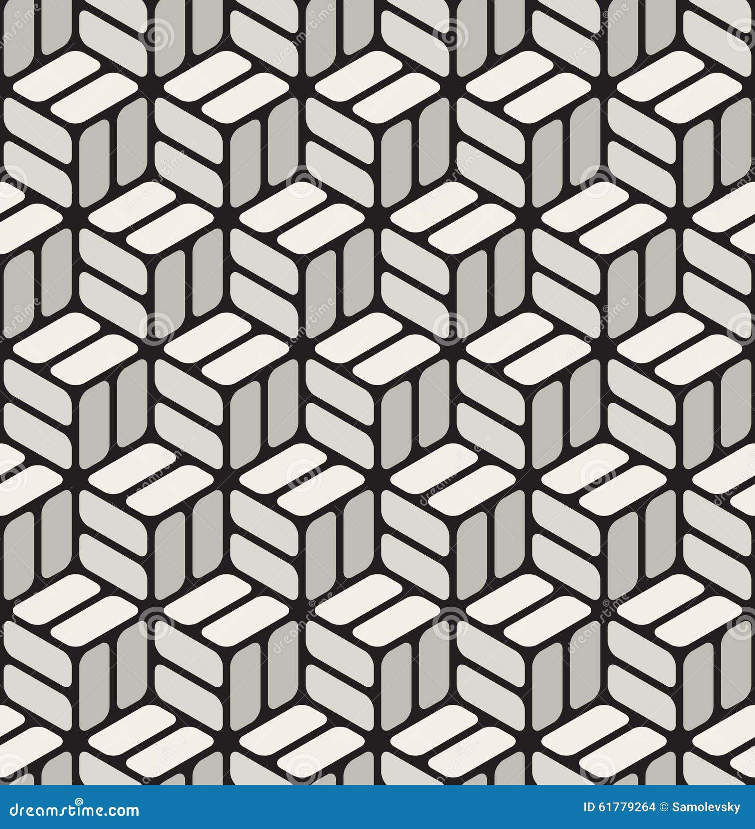 Vector Seamless Black & White Rounded Corner Rectangles Cubic Pavement ...
