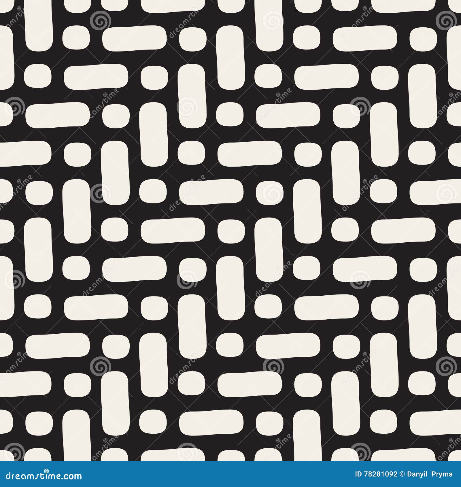 Vector Seamless Black and White Rounded Geometric Pattern Stock Vector ...