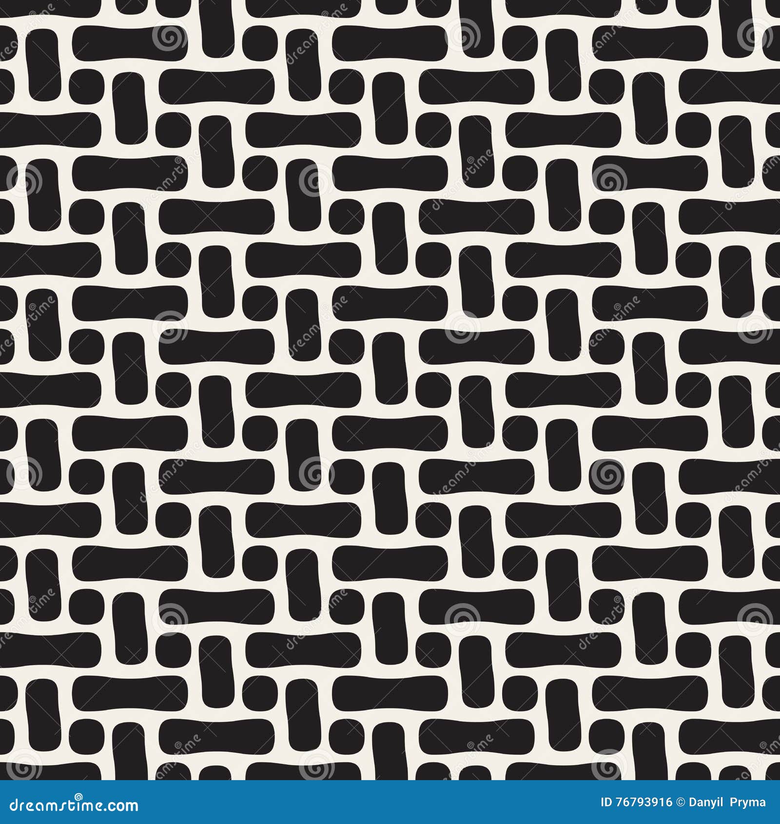 Vector Seamless Black and White Rounded Geometric Pattern Stock Vector ...