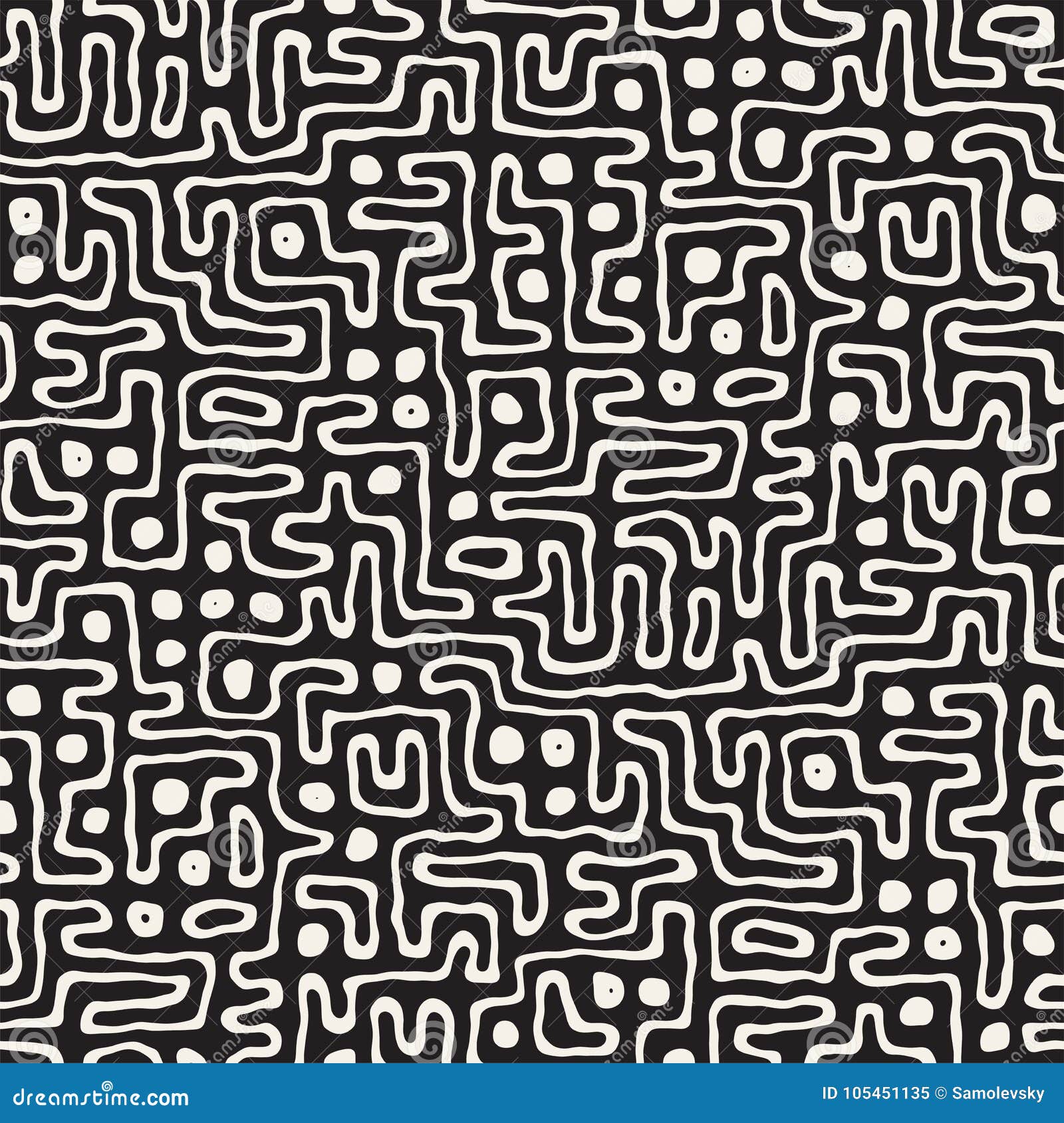 Vector Seamless Black and White Rounded Irregular Maze Pattern ... Vector Seamless Black and White Rounded Irregular Maze Pattern ...