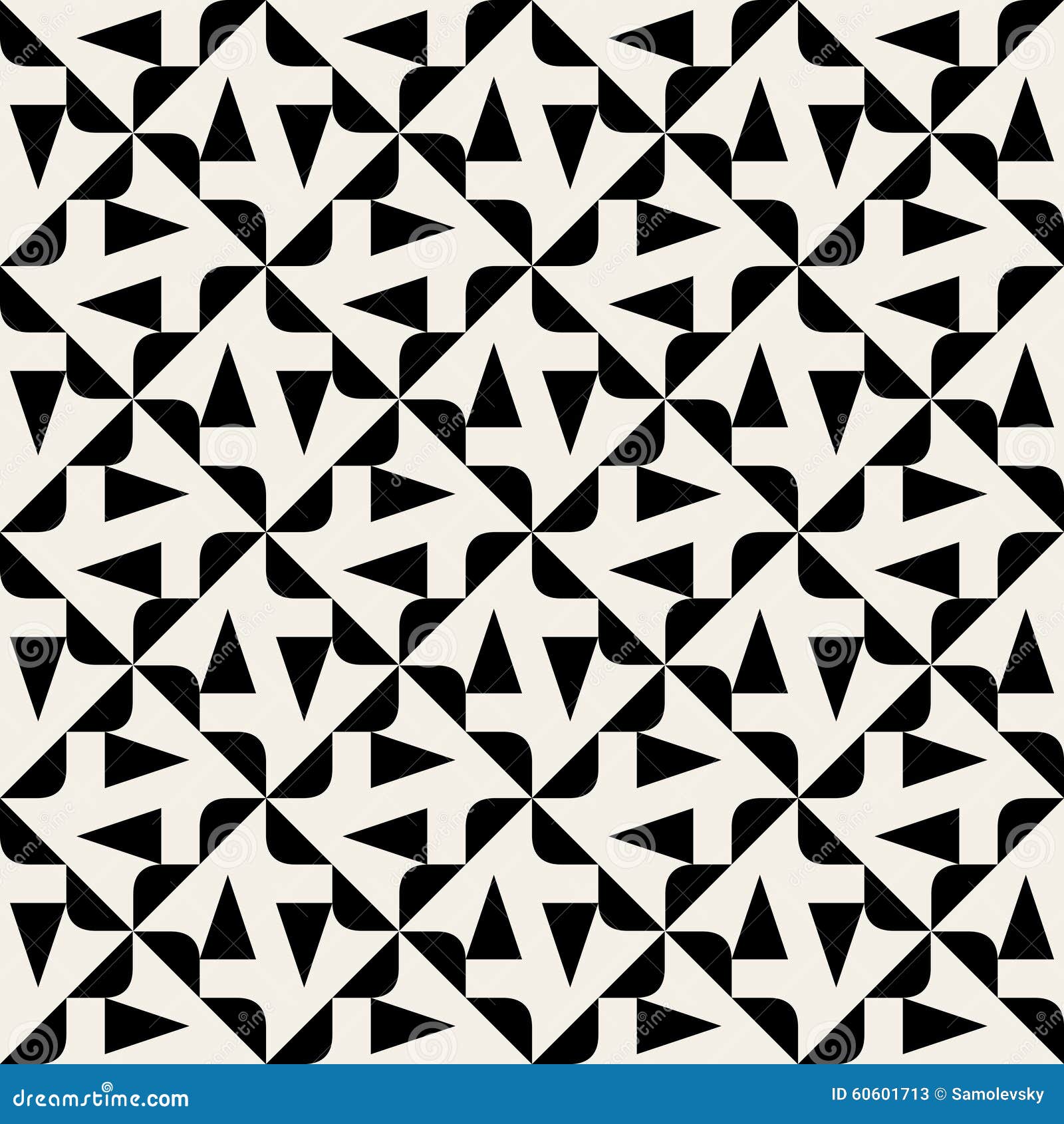 Vector Seamless Black And White Rounded Triangle Spyral Geometric ... Vector Seamless Black And White Rounded Triangle Spyral Geometric ...