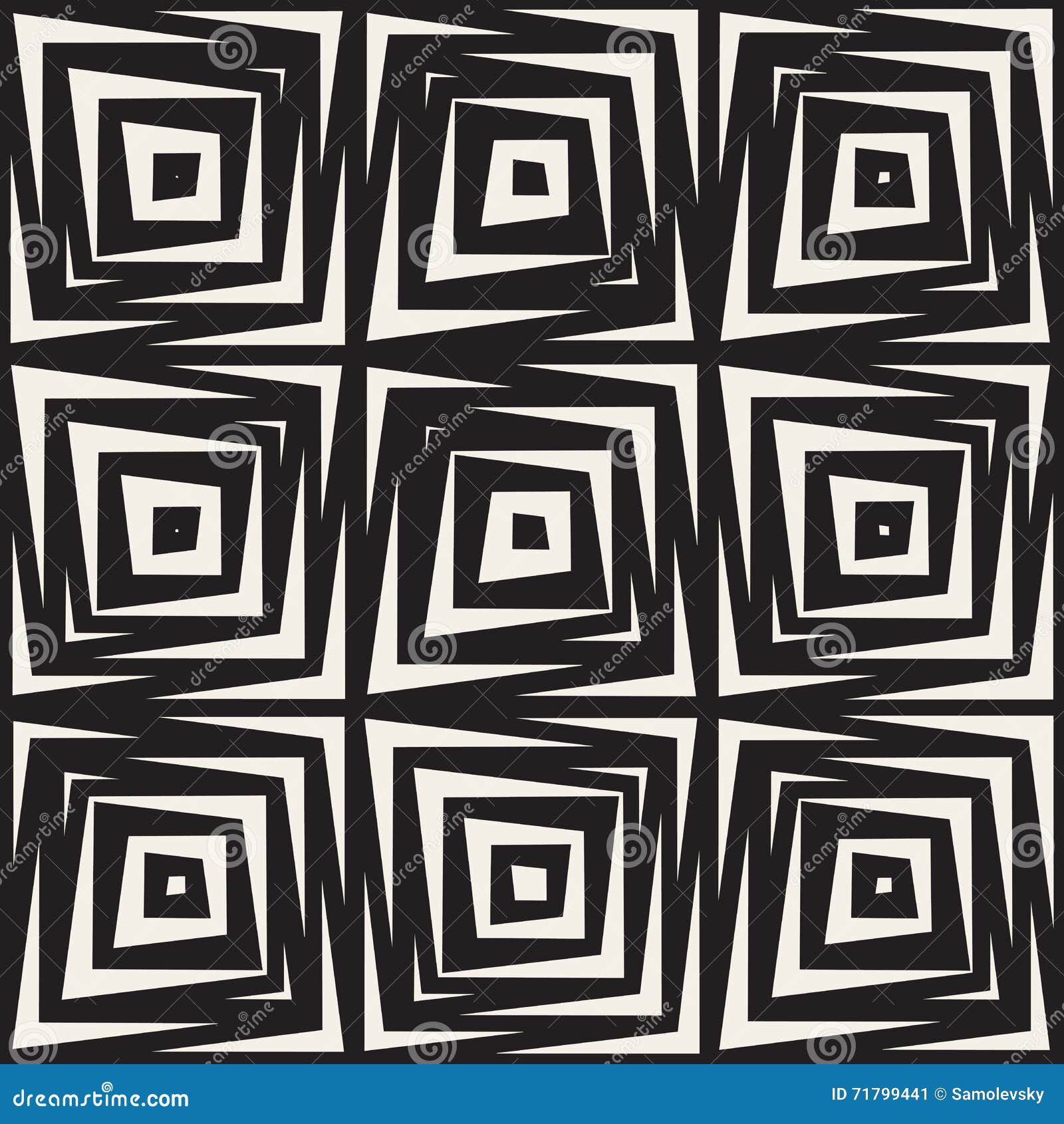 Vector Seamless Black and White Square Lines Pattern Stock Vector ...