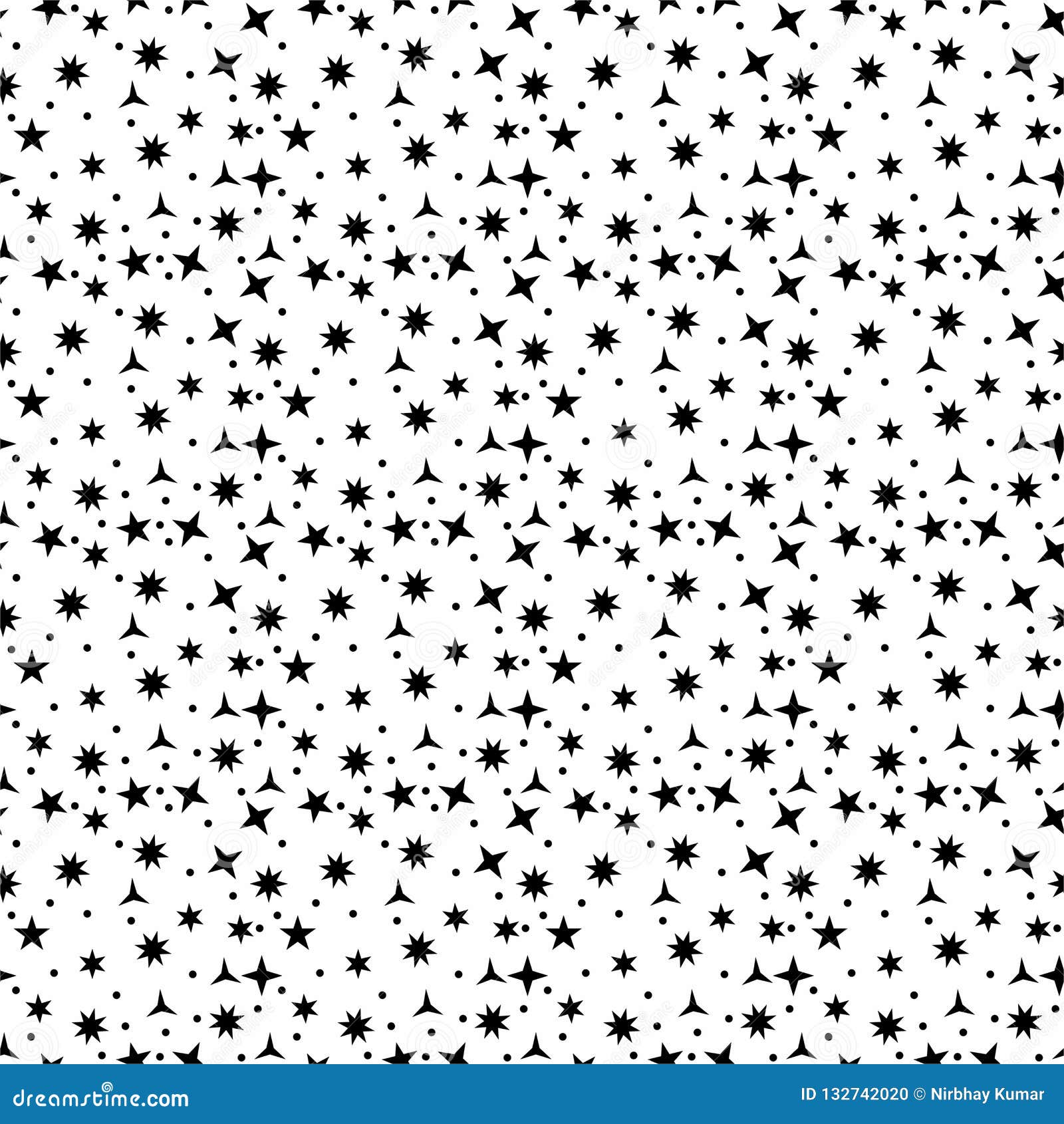 Vector Seamless Black and White Star Pattern Background Stock Vector ...