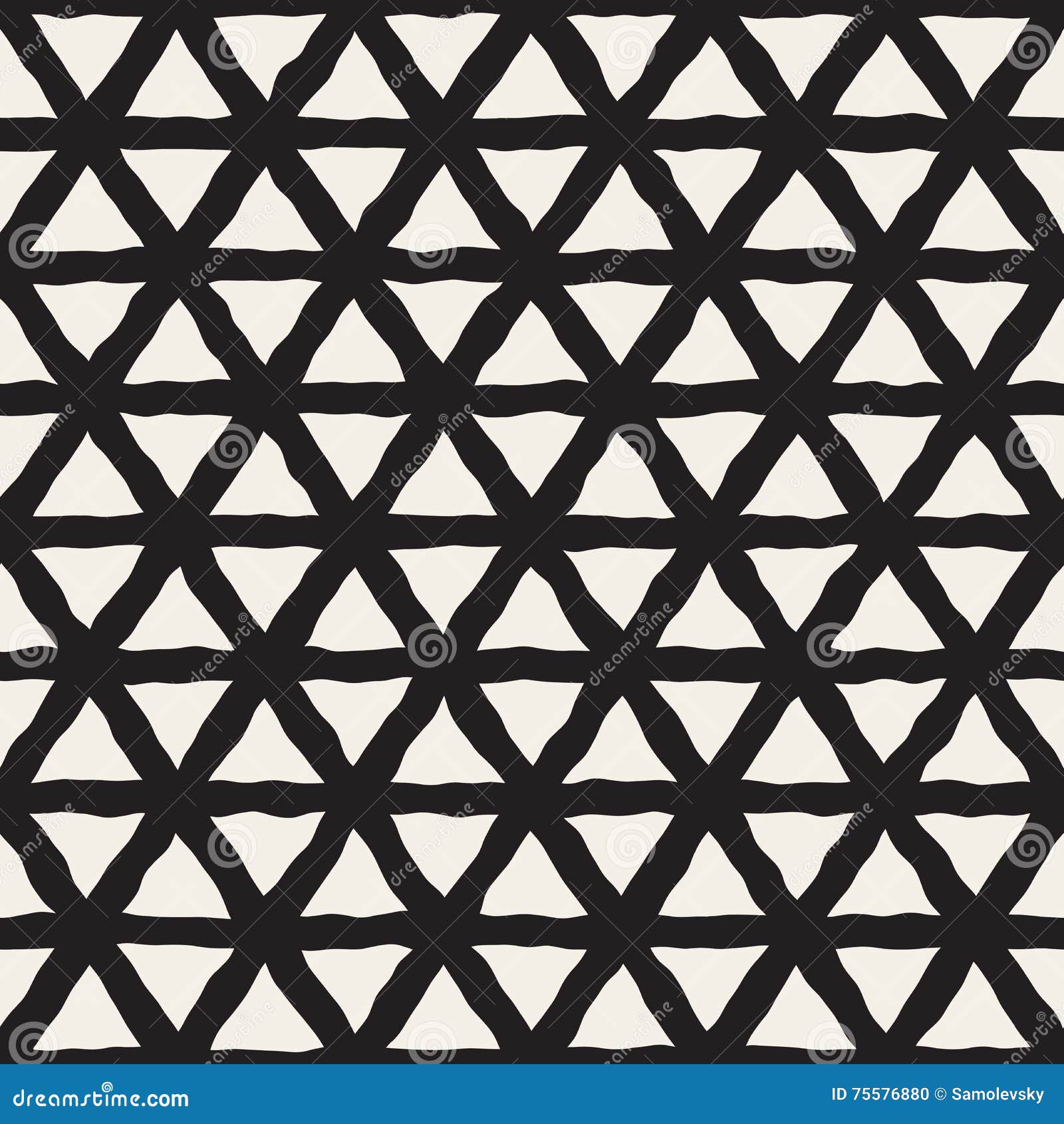 Vector Seamless Black and White Triangle Lines Grid Pattern Stock ...