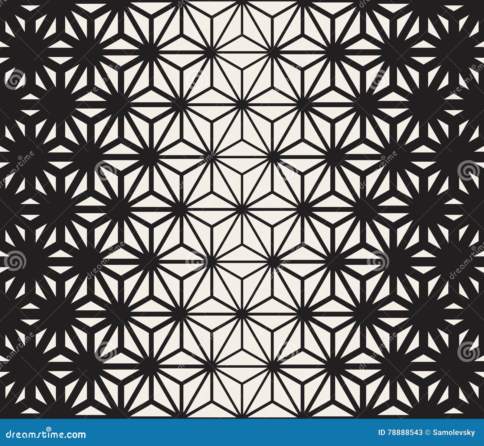 Vector Seamless Black and White Triangle Lines Grid Pattern Stock ...