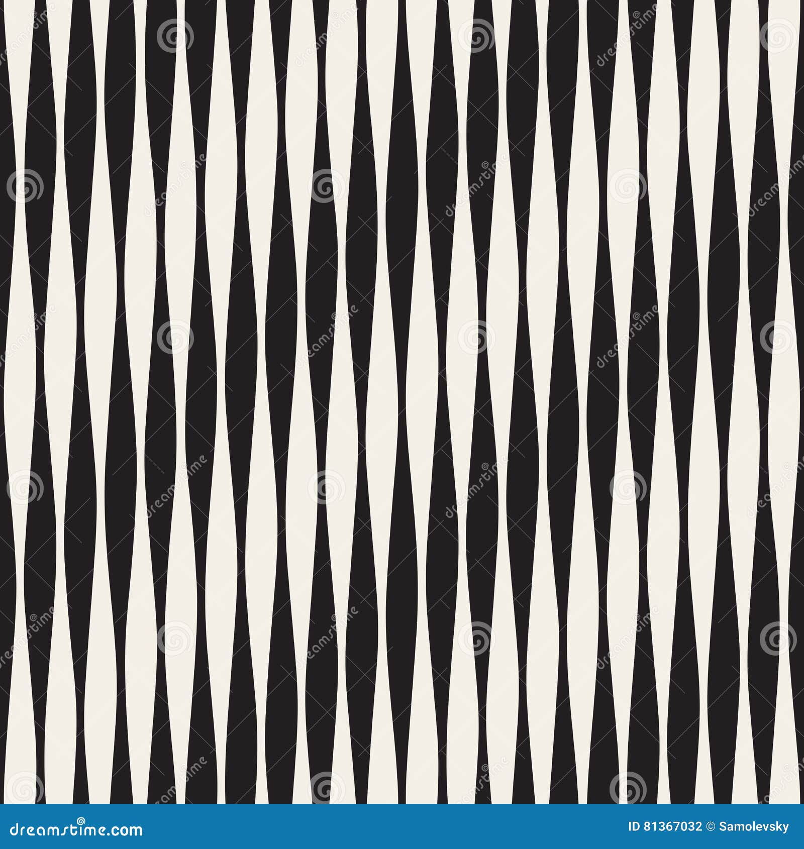 Vector Seamless Black and White Vertical Wavy Lines Pattern Stock ...