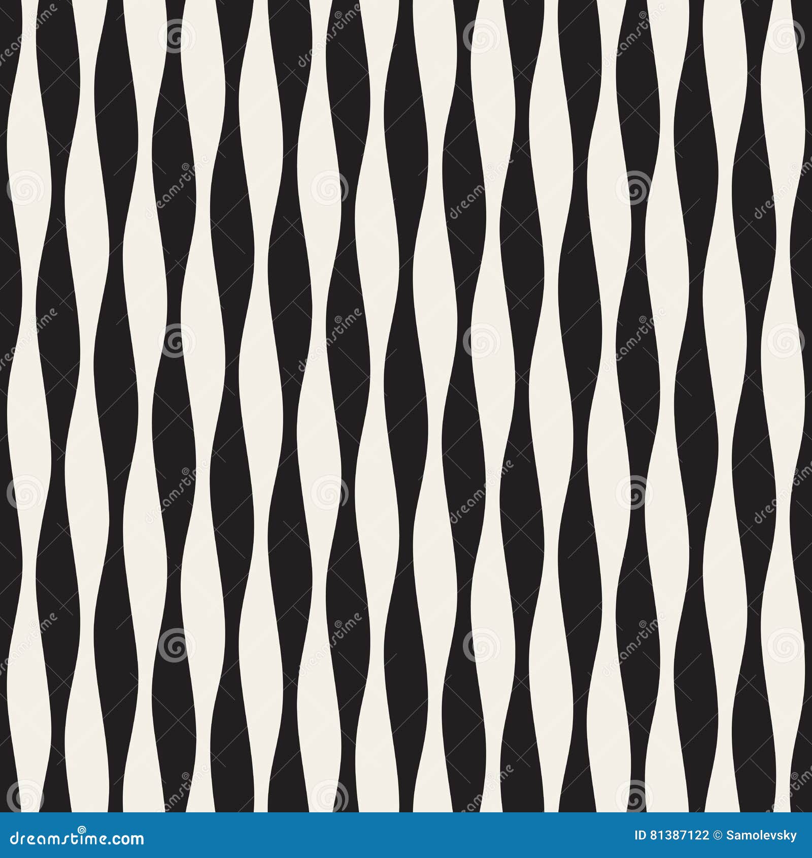 Vector Seamless Black and White Vertical Wavy Lines Pattern Stock ...