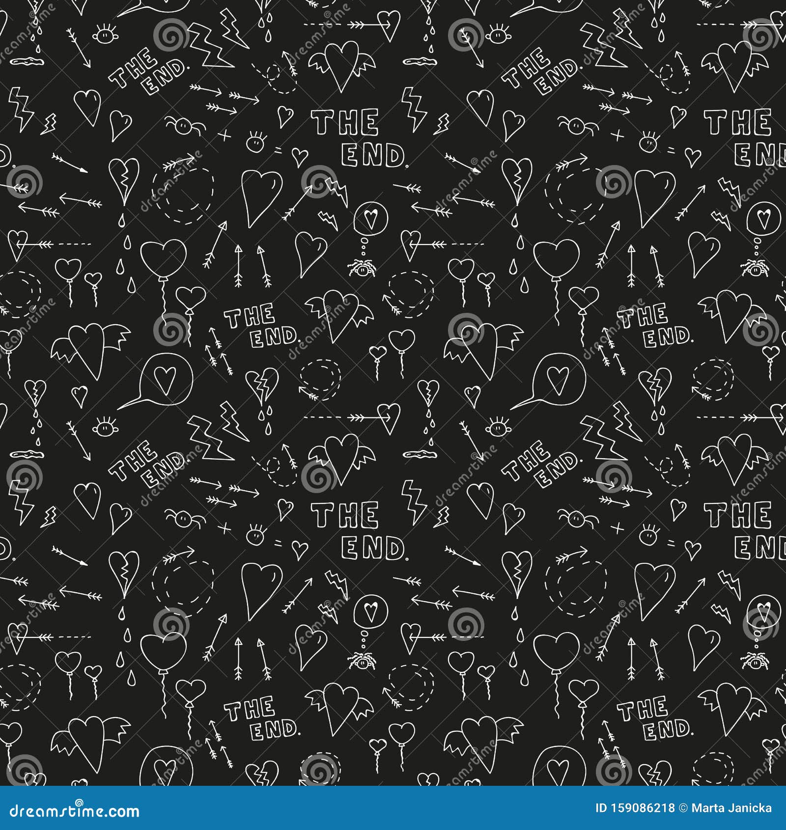 Vector Seamless Blackboard Pattern in Black Stock Vector - Illustration ...