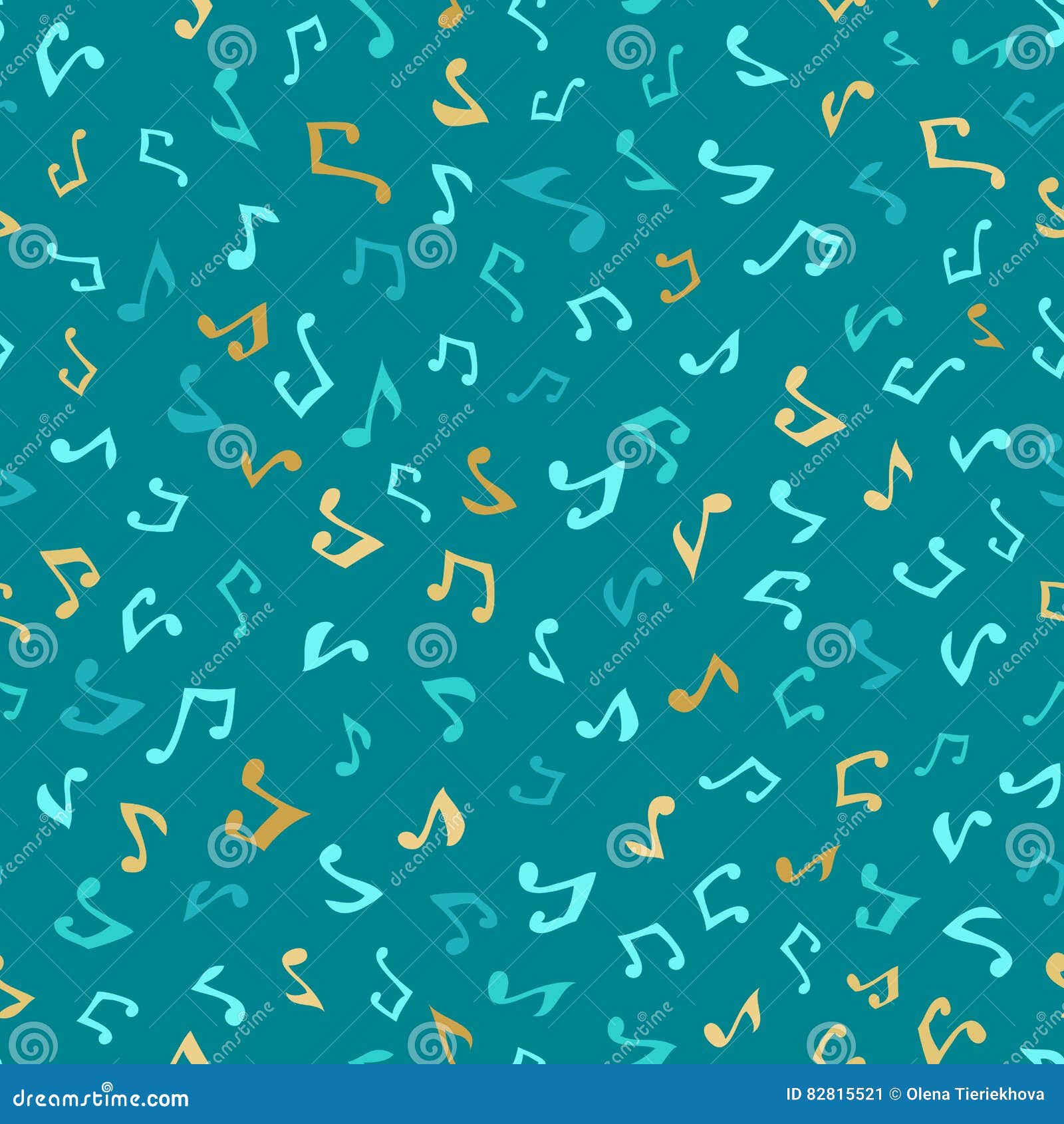 Vector Seamless Blue Music Pattern. Stock Vector - Illustration of ...