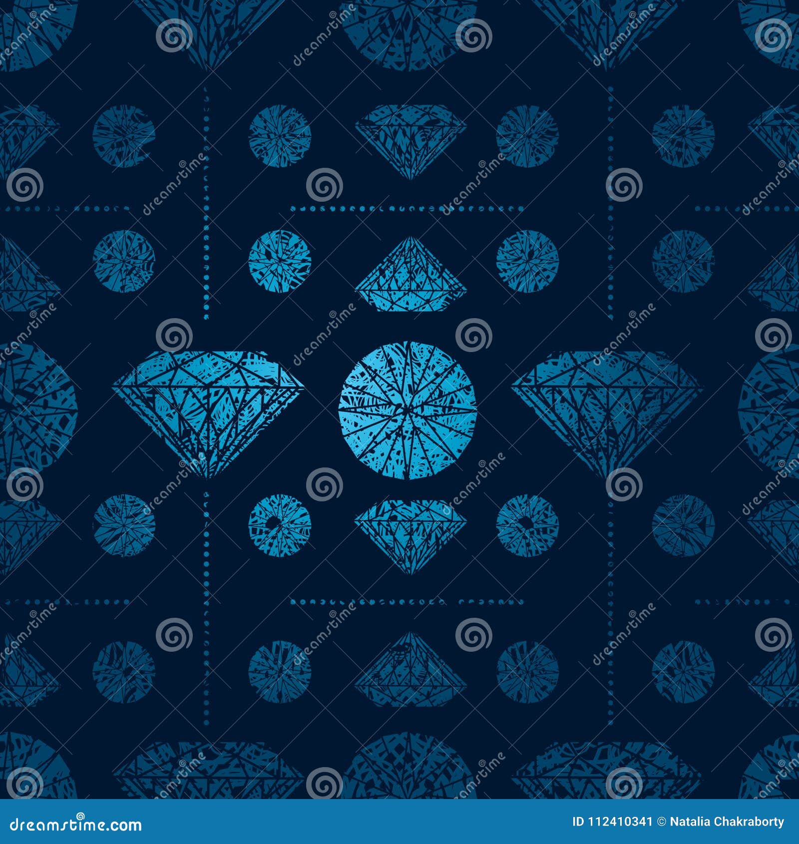 Vector Seamless Blue Pattern from Diamonds Stock Vector - Illustration ...