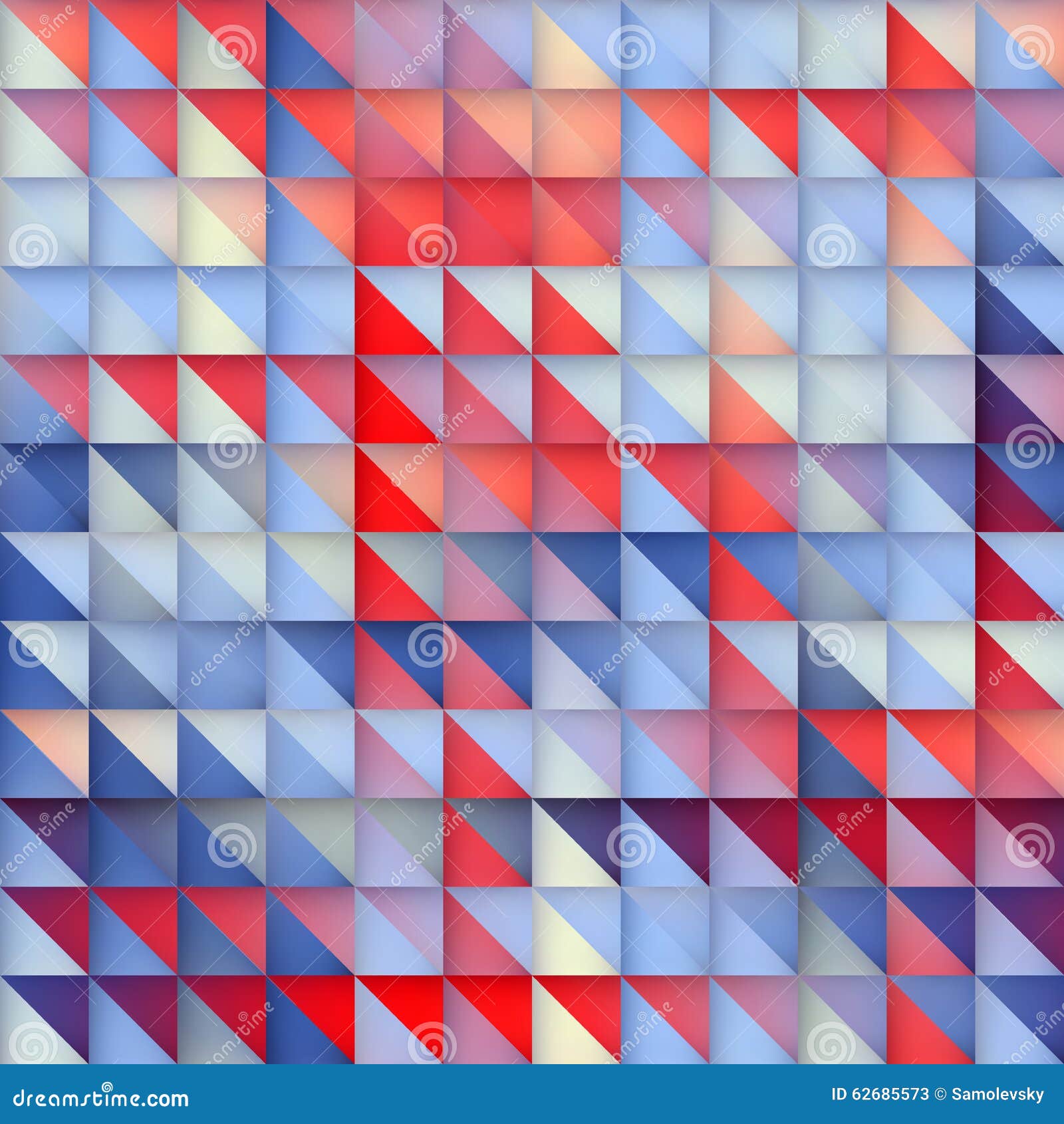Vector Seamless Blue Red Gradient Triangle Grid Square Pattern Stock ...