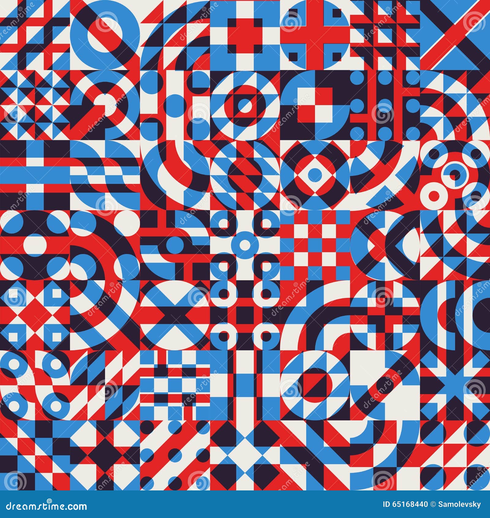 Vector Seamless Blue Red White Color Overlay Irregular Geometric Blocks ...