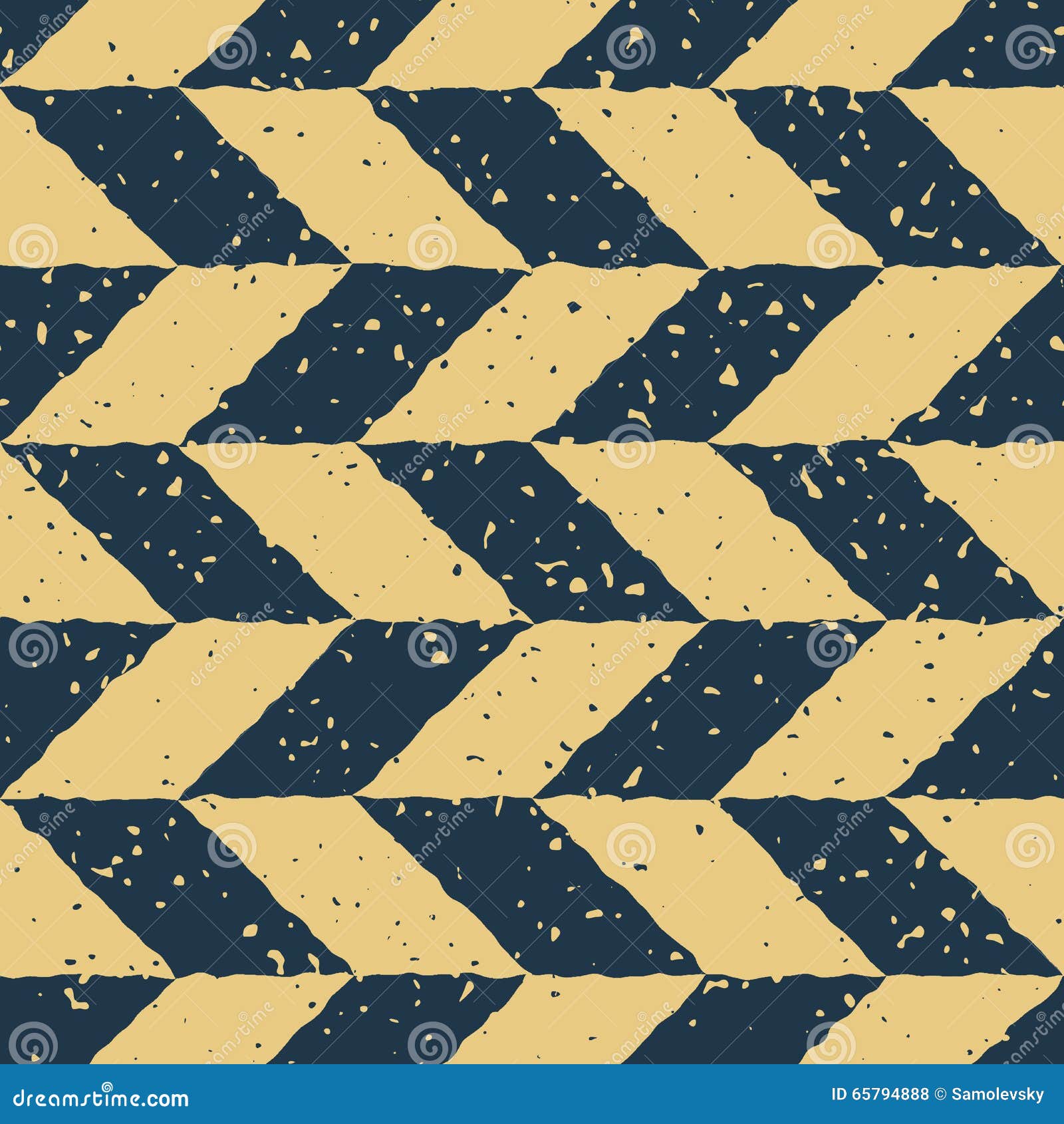 Vector Seamless Blue Yellow Color Hand Drawn Checker Distorted ...