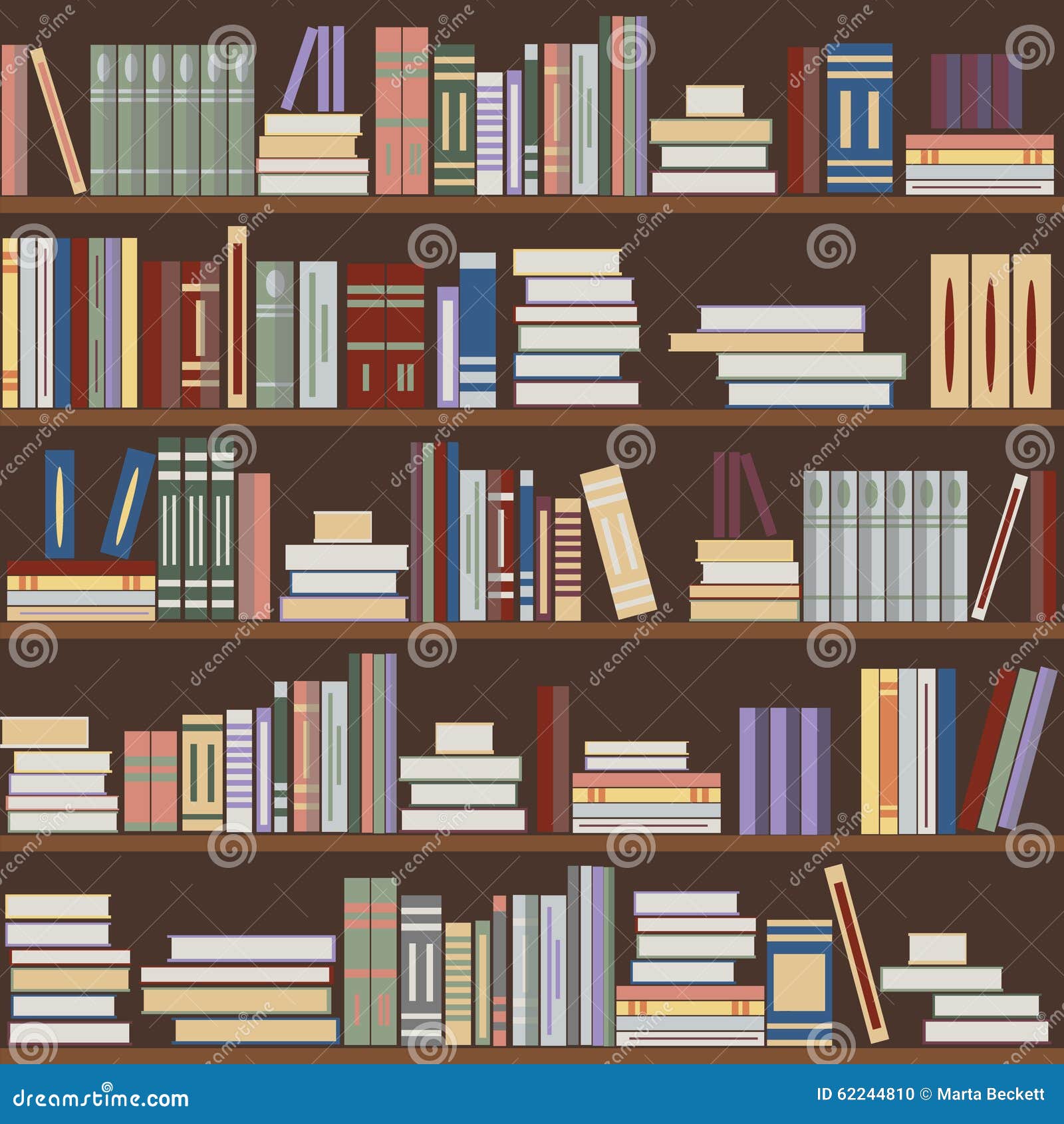 Vector Seamless Book Pattern Stock Vector - Illustration of bookshelf ...