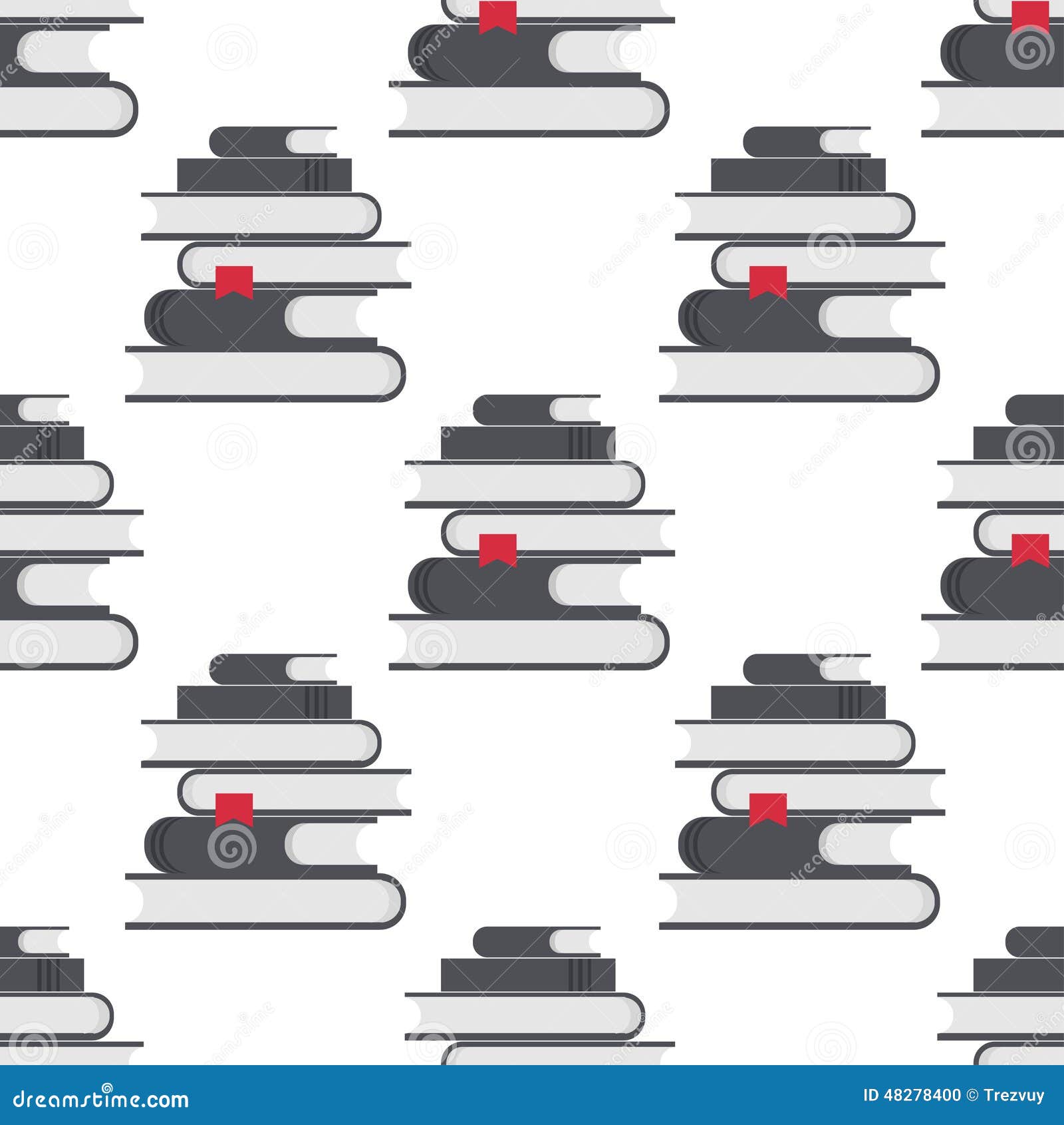 Seamless Books Pattern. Watercolor Background With Stack Of Books ...