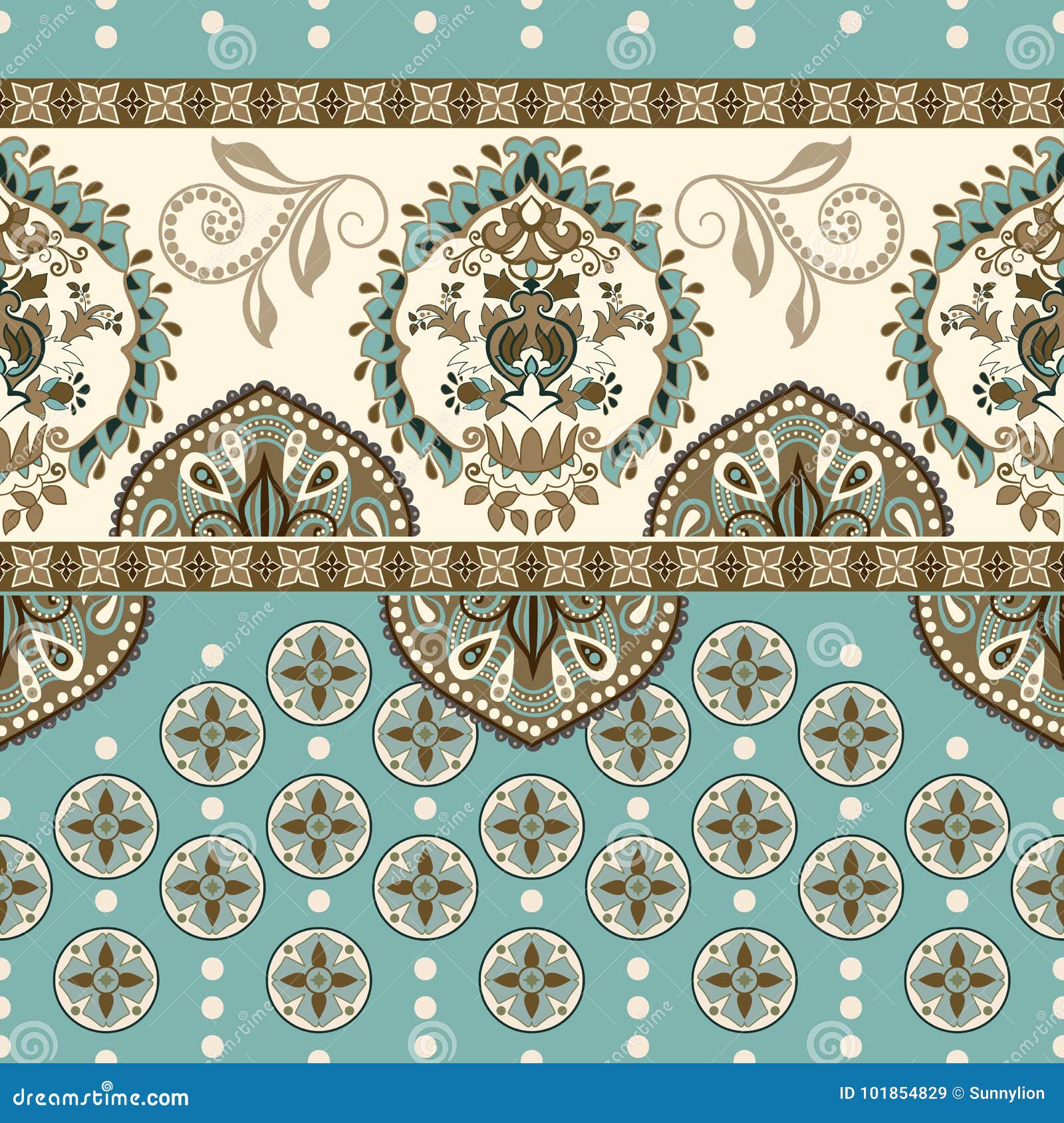 Vector Seamless Border With Decorative Ethnic Elements. Moroccan Style ...