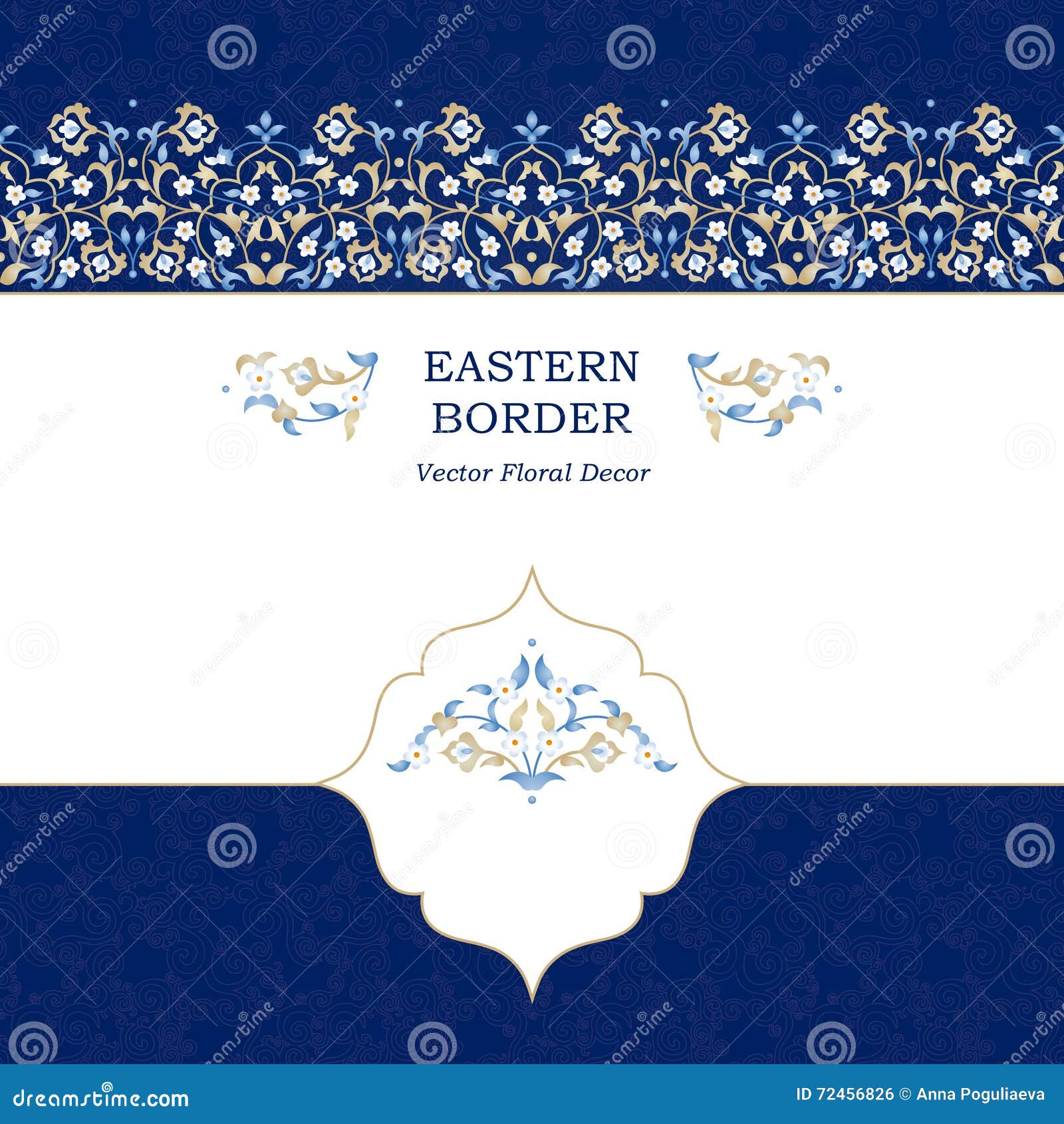 Vector Seamless Border in Eastern Style. Stock Vector - Illustration of ...
