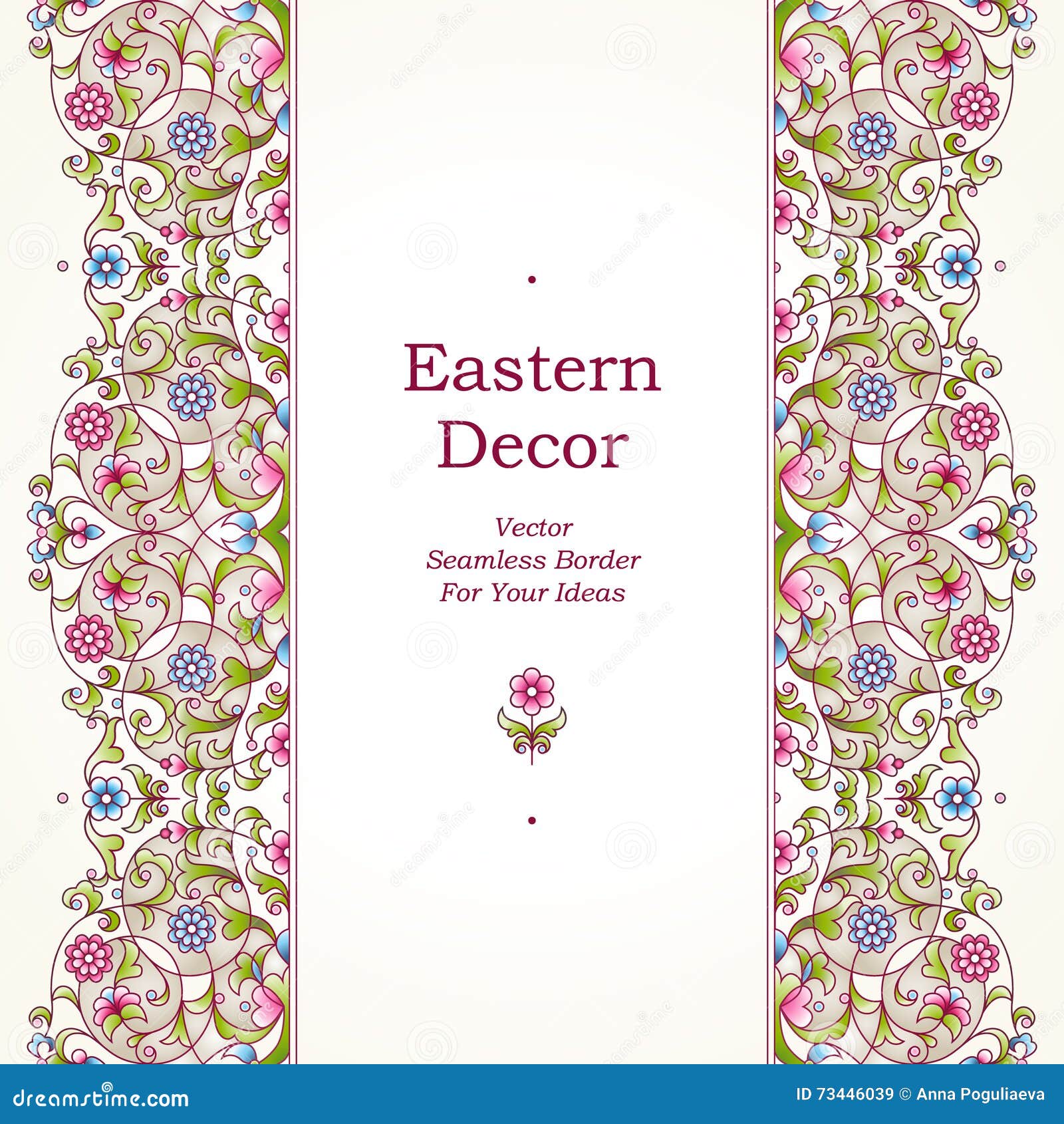 Vector Seamless Border in Eastern Style. Stock Vector - Illustration of ...