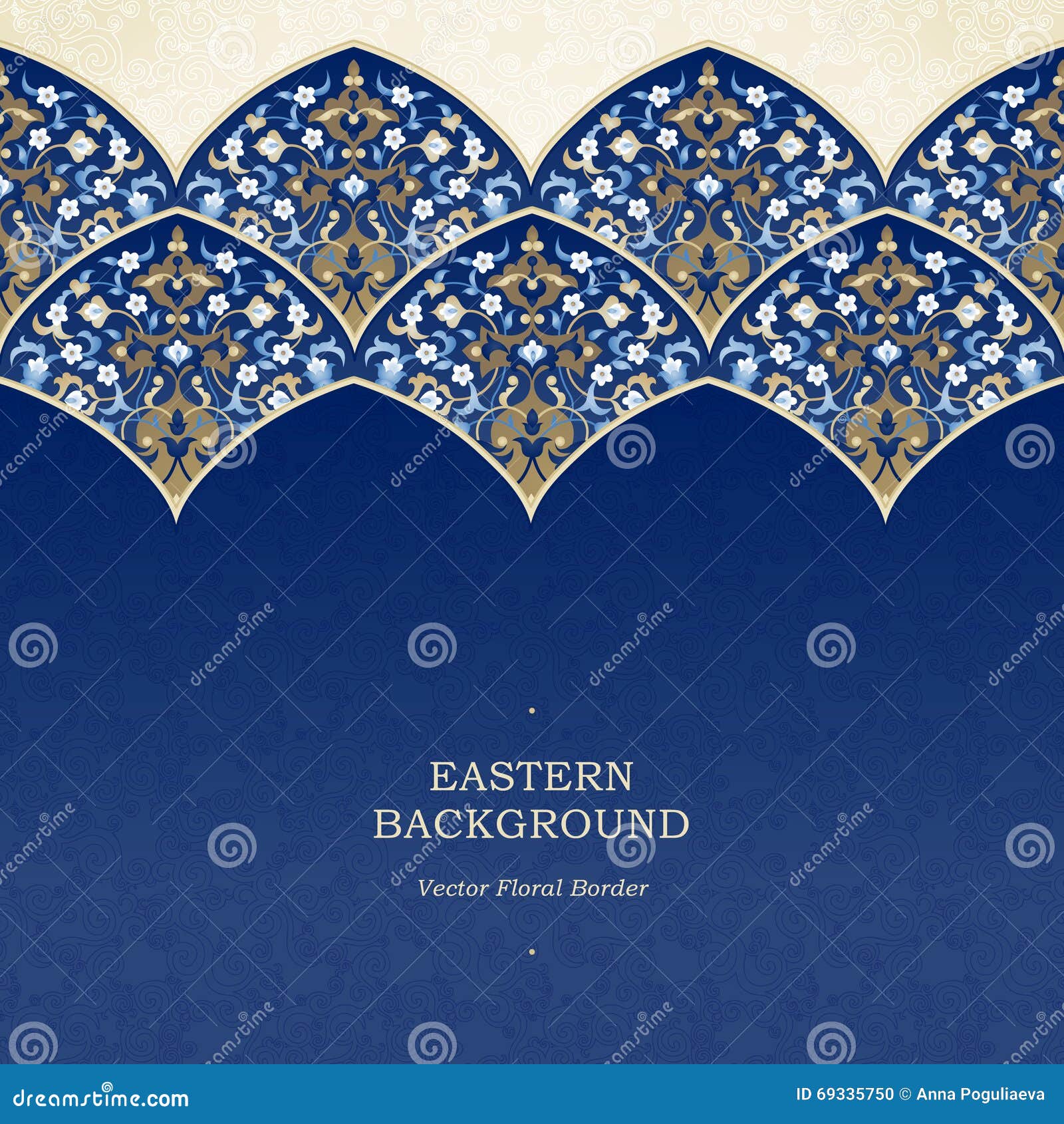 Vector Seamless Border in Eastern Style. Stock Vector - Illustration of ...