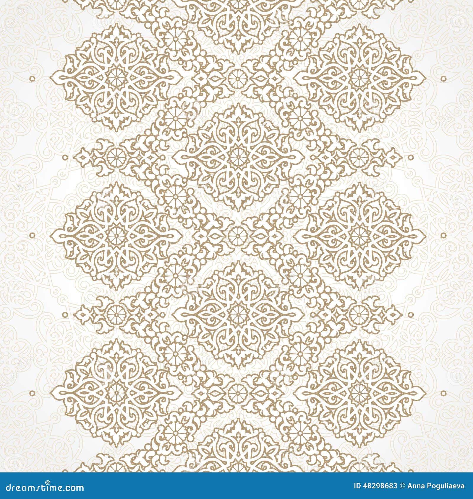 Vector Seamless Border in Eastern Style. Stock Vector - Illustration of ...