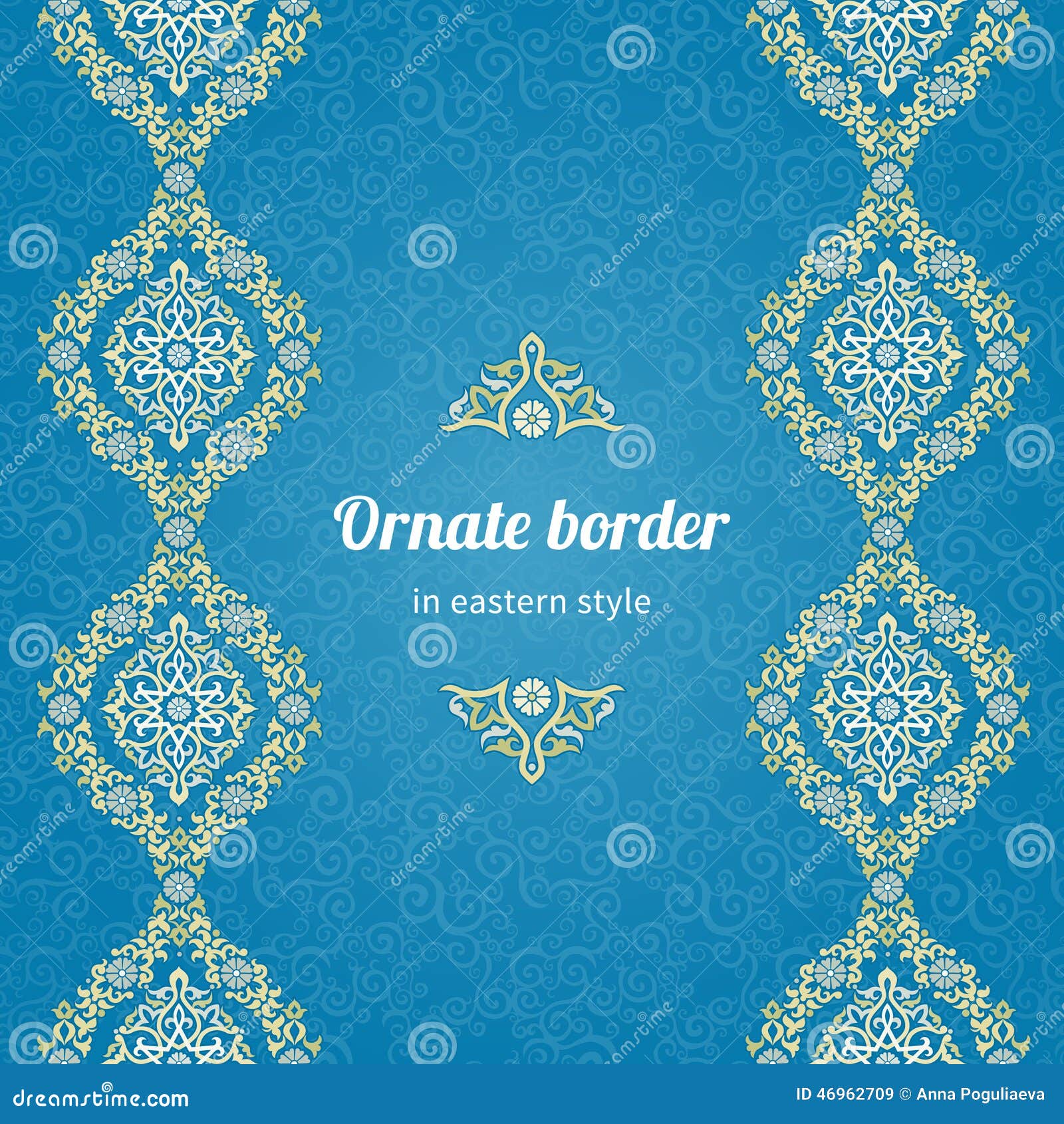 Vector Seamless Border in Eastern Style. Stock Vector - Illustration of ...