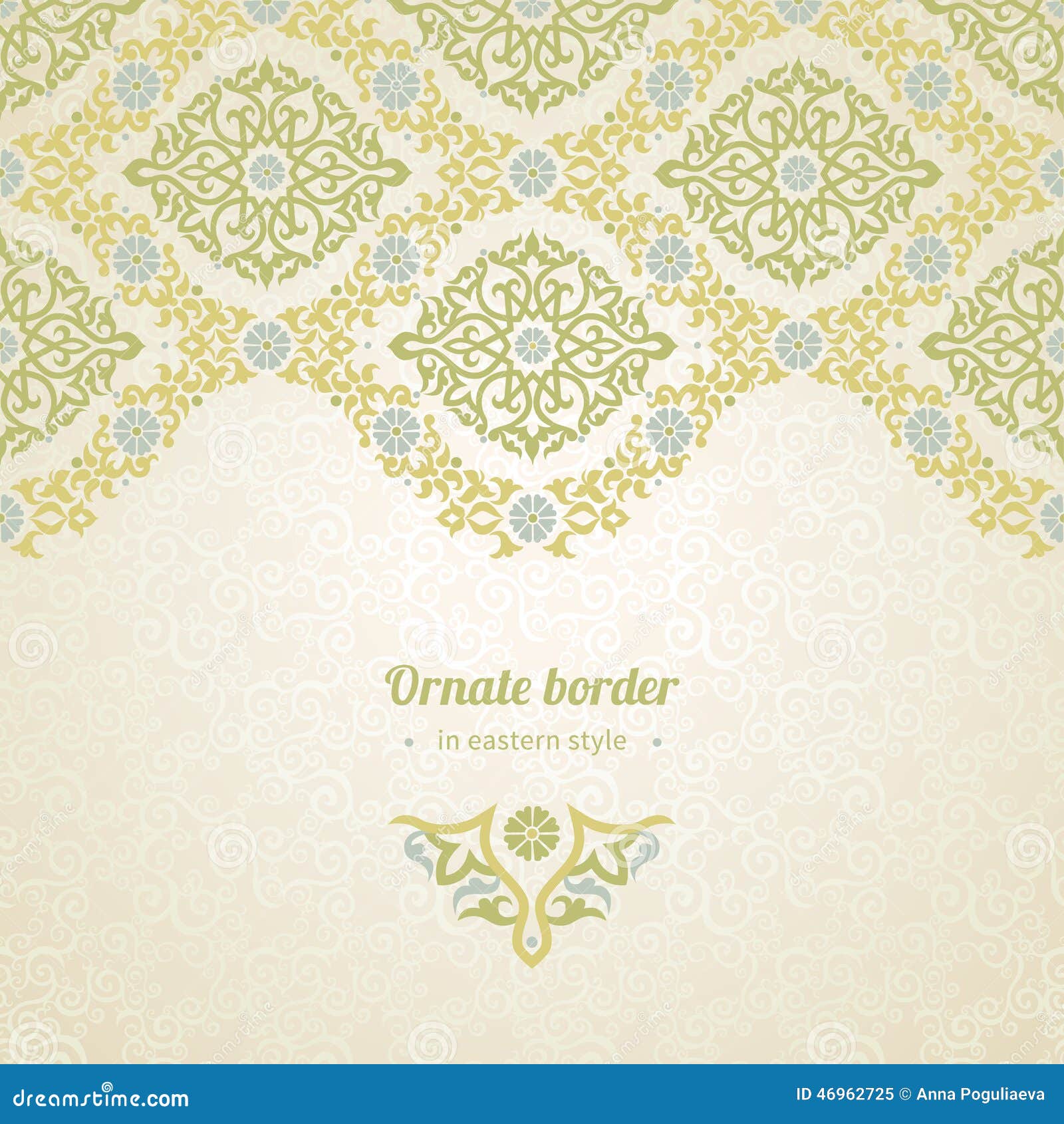 Vector Seamless Border in Eastern Style. Stock Vector - Illustration of ...