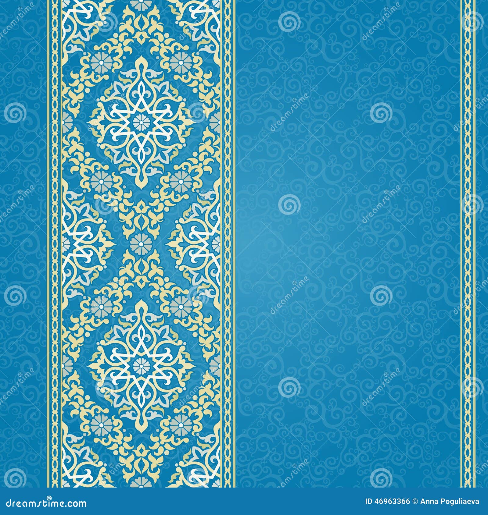 Vector Seamless Border in Eastern Style. Stock Vector - Illustration of ...