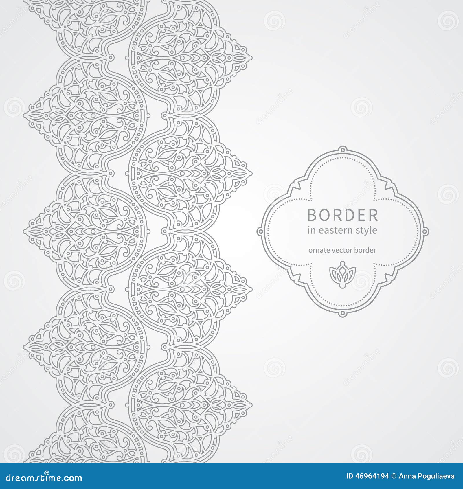 Vector Seamless Border in Eastern Style. Stock Illustration ...