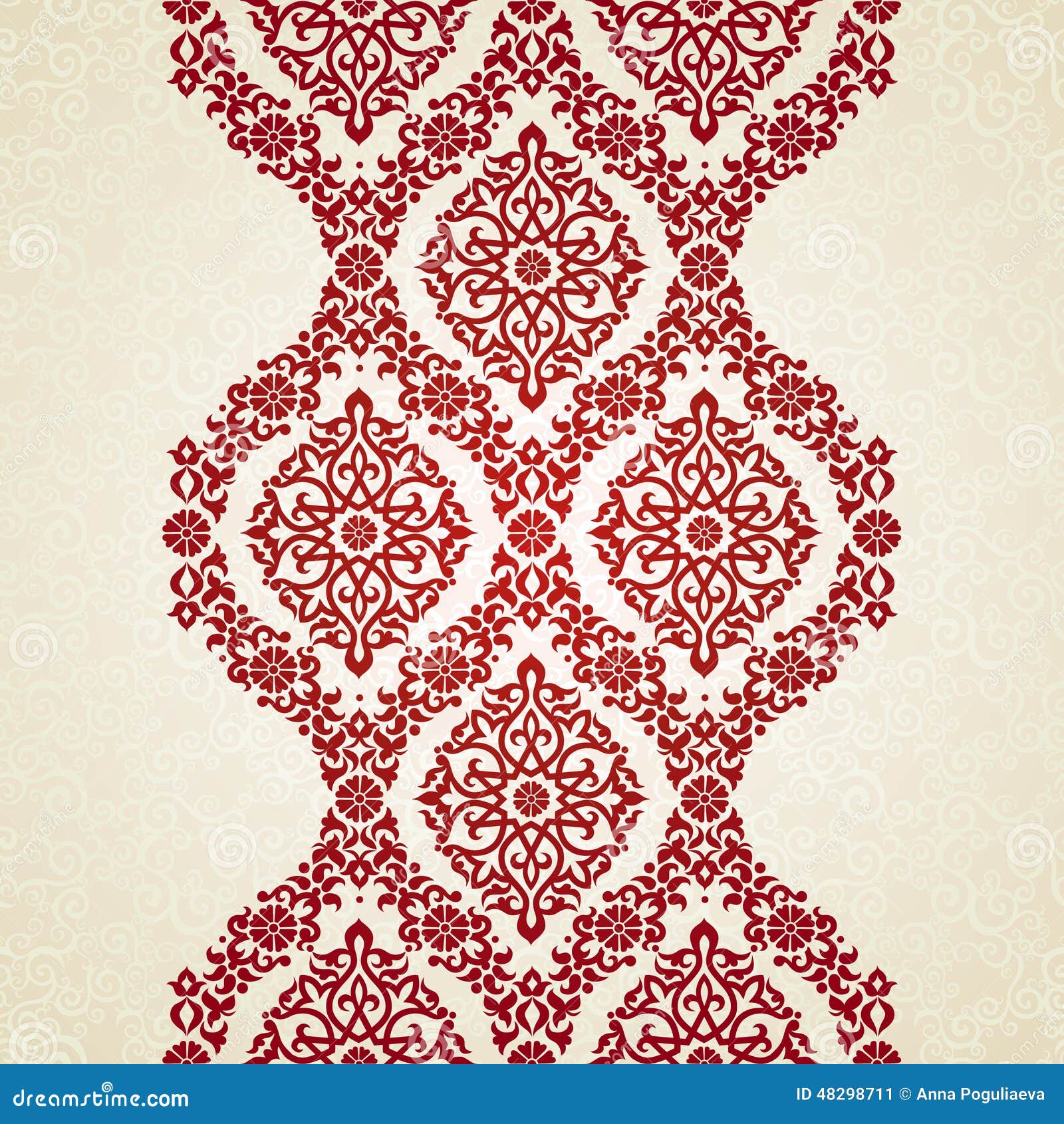 Vector Seamless Border in Eastern Style. Stock Vector - Illustration of ...