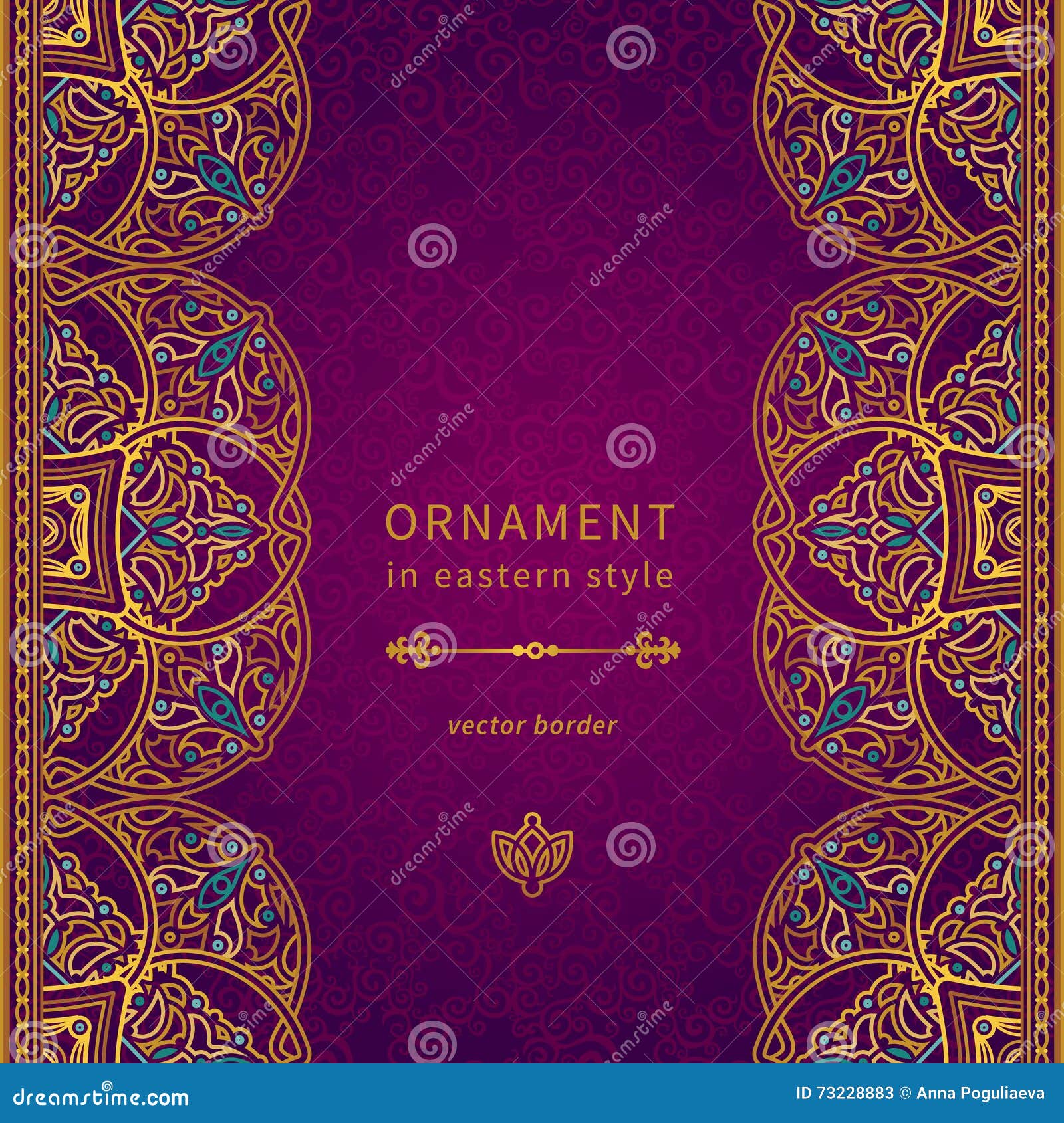 Vector Seamless Border in Eastern Style. Stock Vector - Illustration of ...