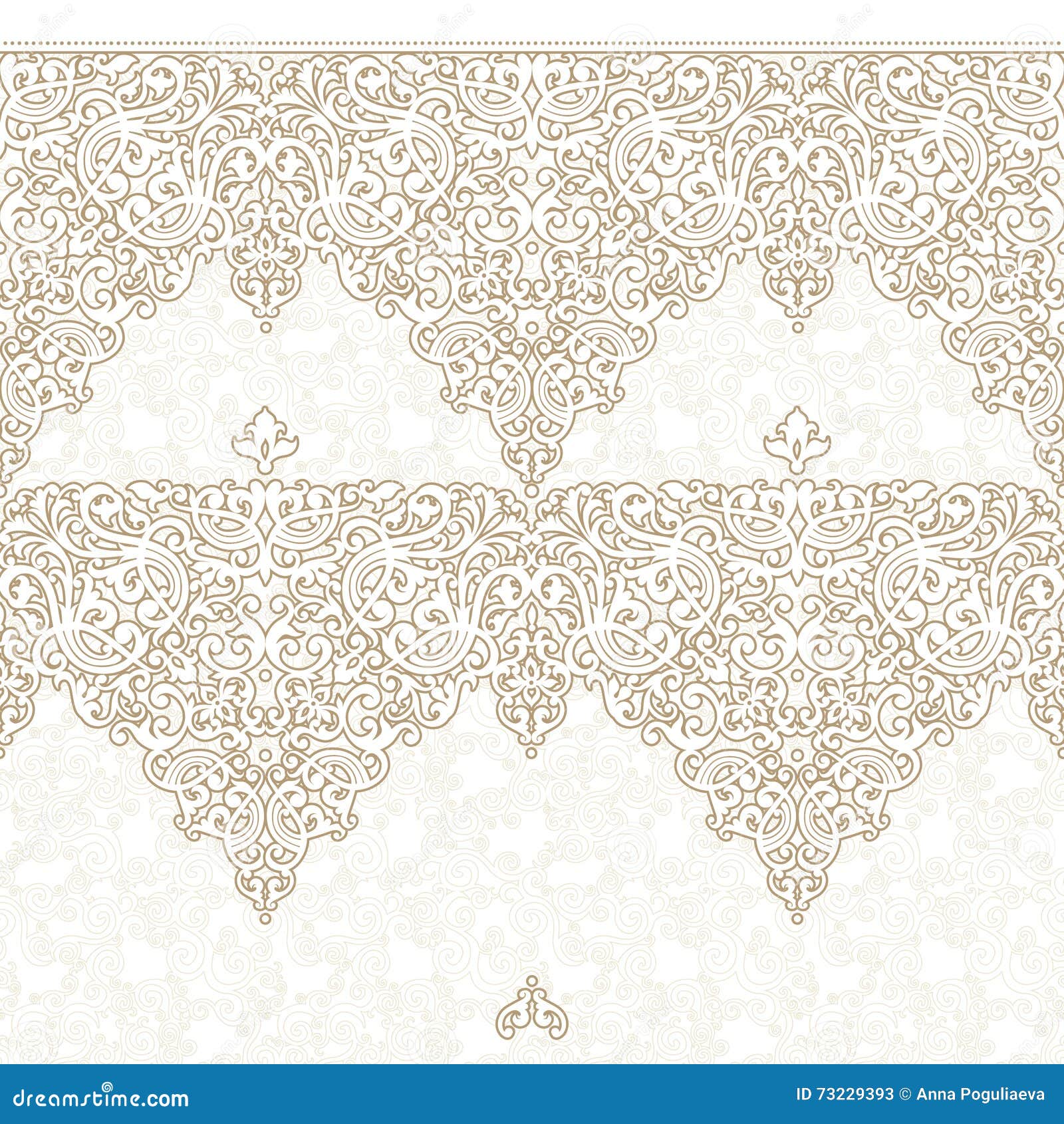 Vector Seamless Border in Eastern Style. Stock Vector - Illustration of ...