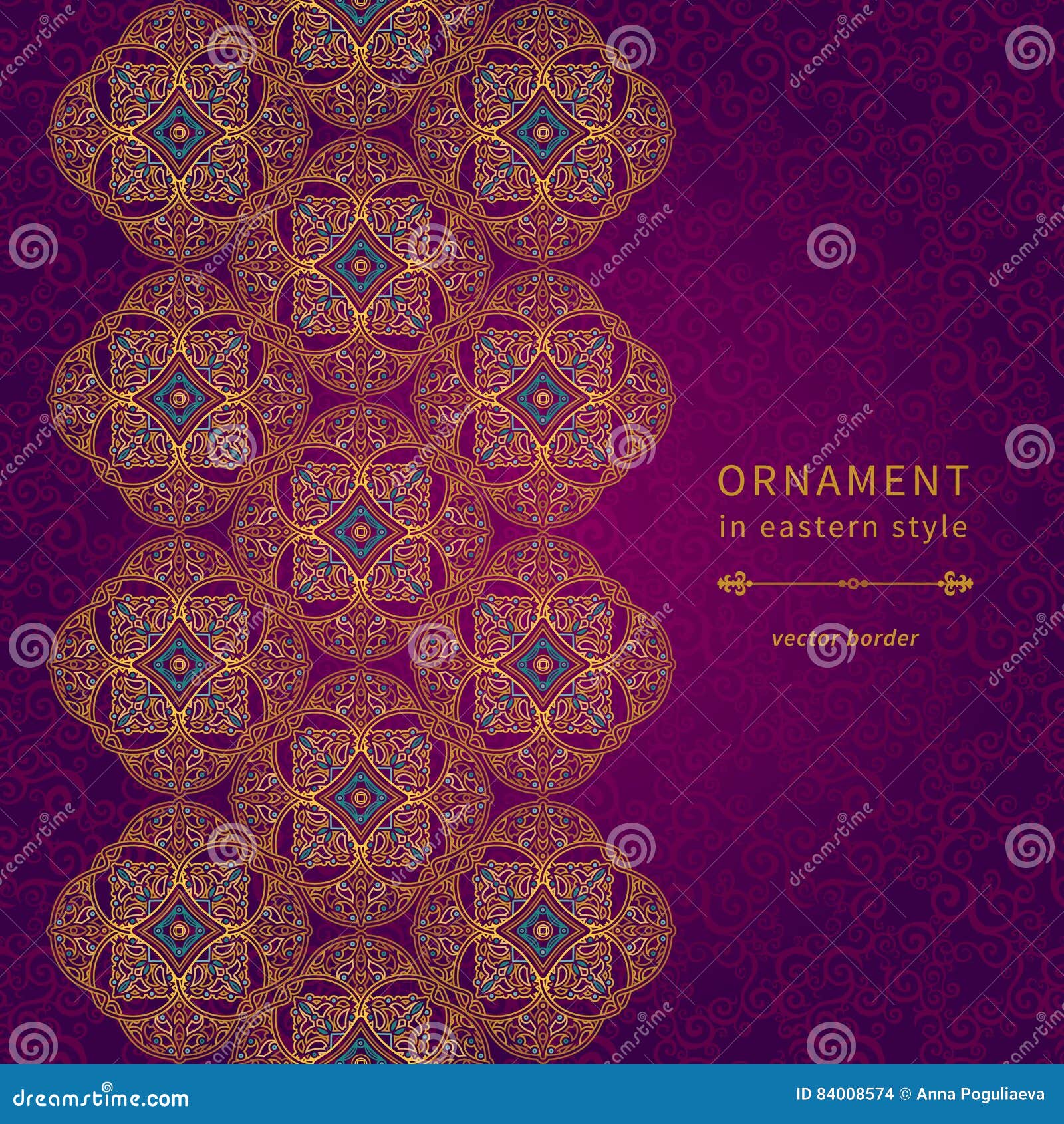 Vector Seamless Border in Eastern Style. Stock Vector - Illustration of ...