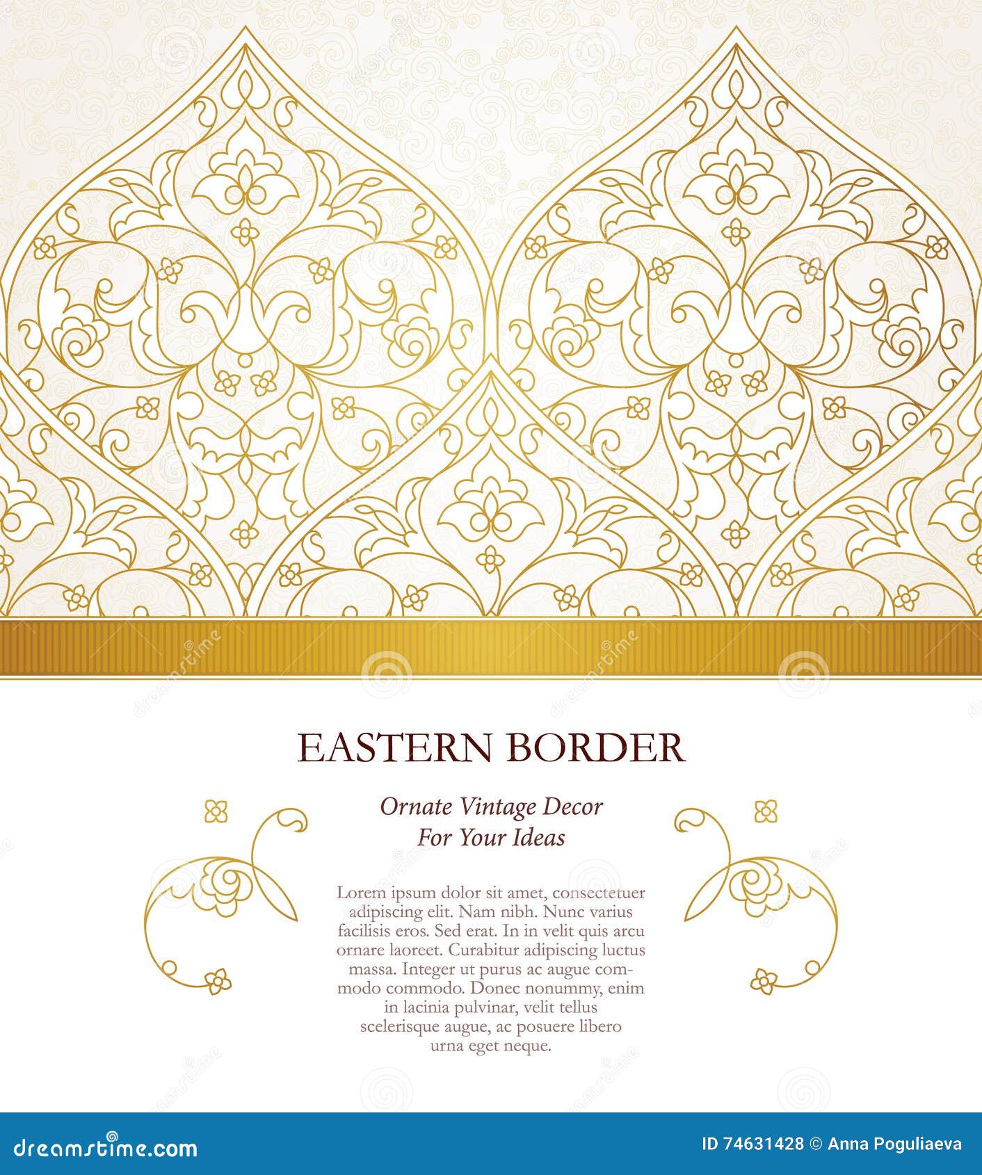 Vector Seamless Border in Eastern Style. Stock Vector - Illustration of ...