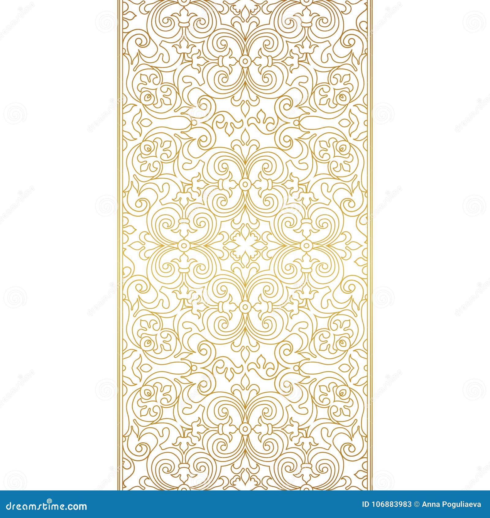 Vector Seamless Border in Eastern Style. Stock Illustration ...