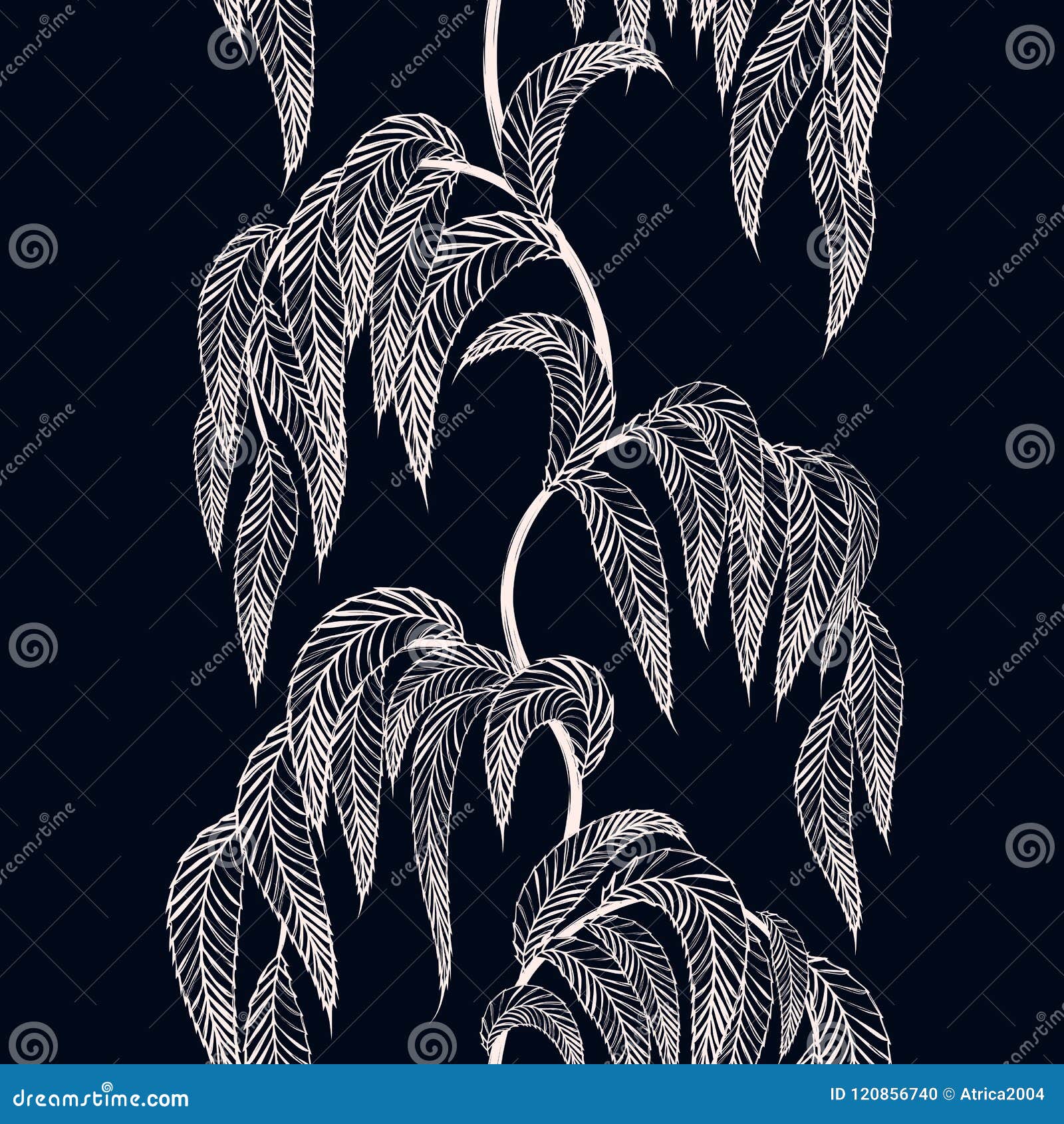 Vector Seamless Border with Stylized Tree Branches for Season De Stock ... Vector Seamless Border with Stylized Tree Branches for Season De Stock ...