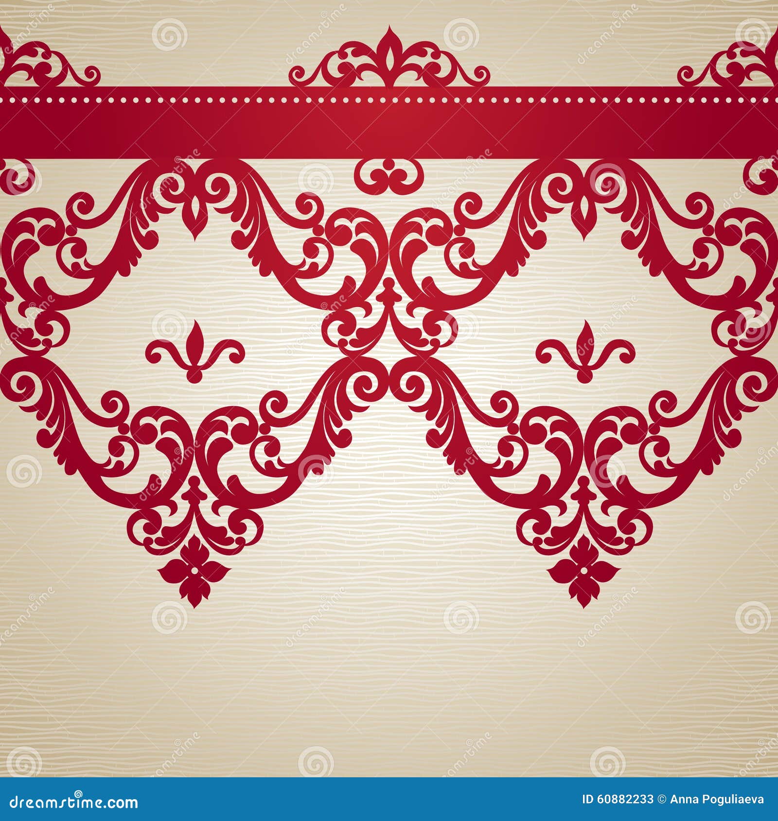 Vector Seamless Border in Victorian Style. Stock Vector - Illustration ...