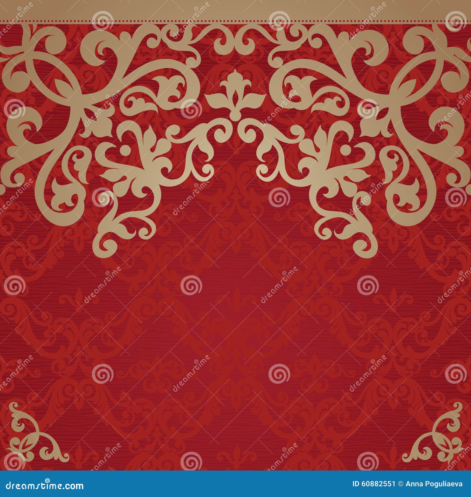 Vector Seamless Border in Victorian Style. Stock Vector - Illustration ...