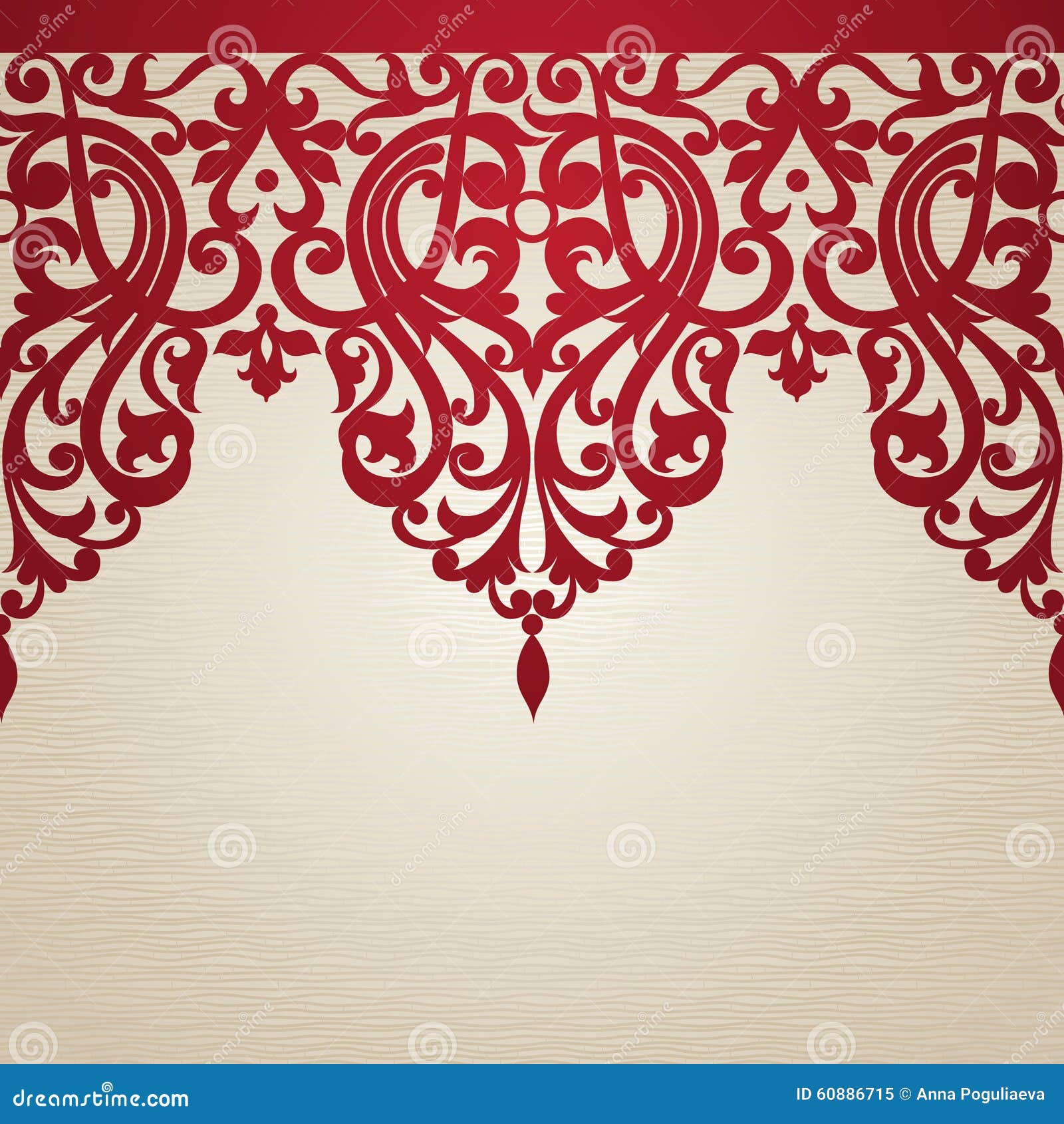 Vector Seamless Border in Victorian Style. Stock Illustration ...