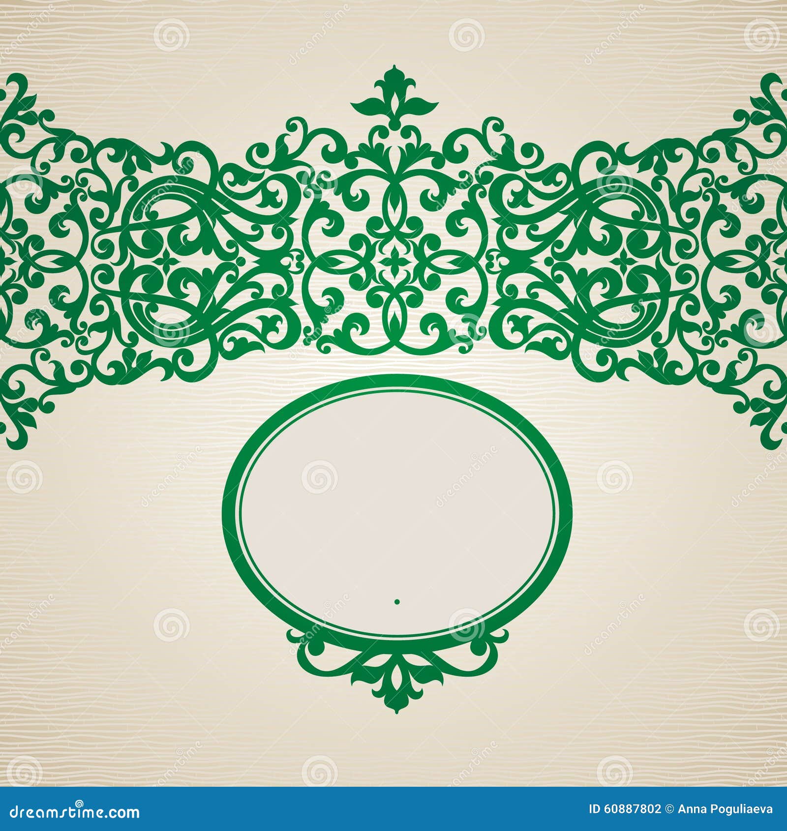 Vector Seamless Border in Victorian Style. Stock Vector - Illustration ...