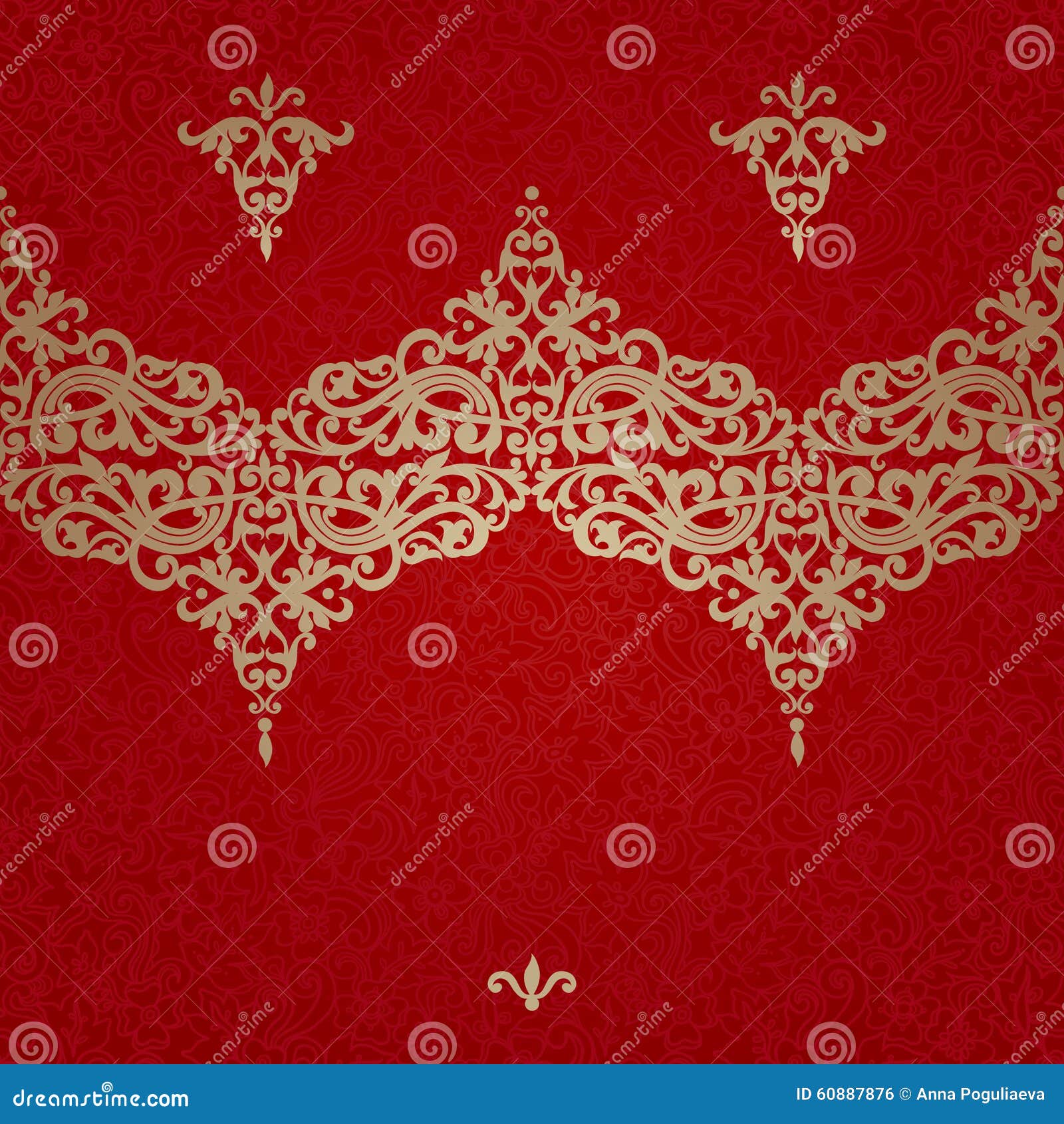 Vector Seamless Border in Victorian Style. Stock Vector - Illustration ...