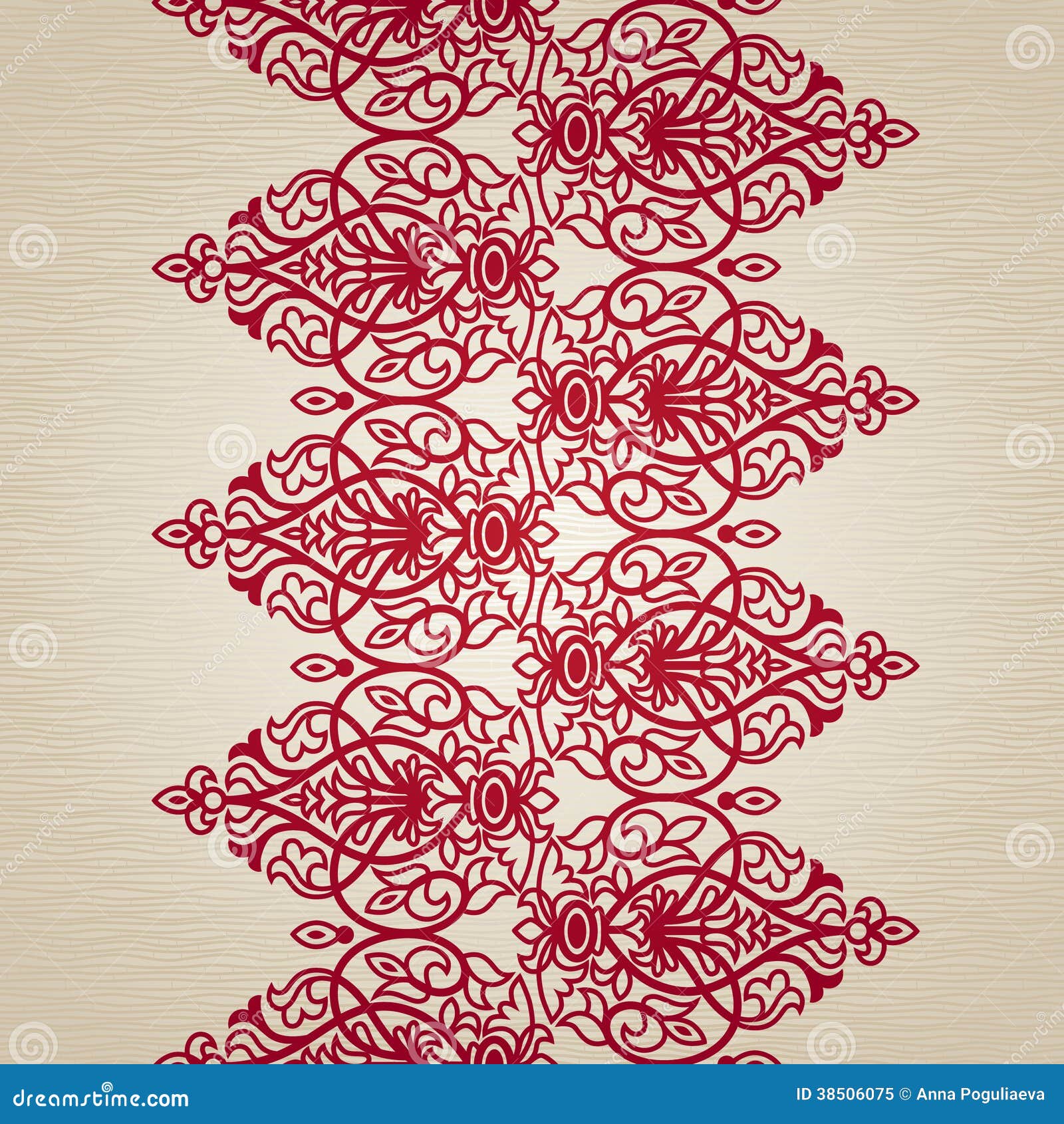 Vector Seamless Border in Victorian Style. Stock Vector - Illustration ...