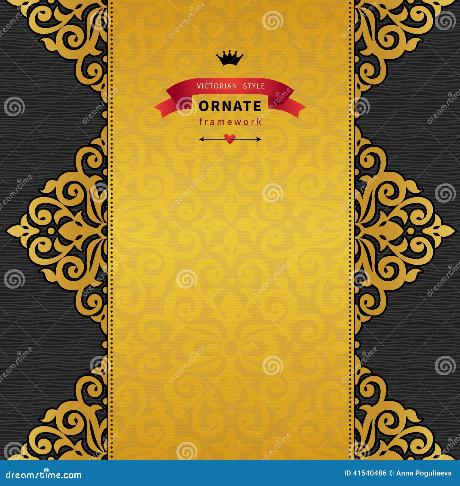 Vector Seamless Border in Victorian Style. Stock Vector - Illustration ...